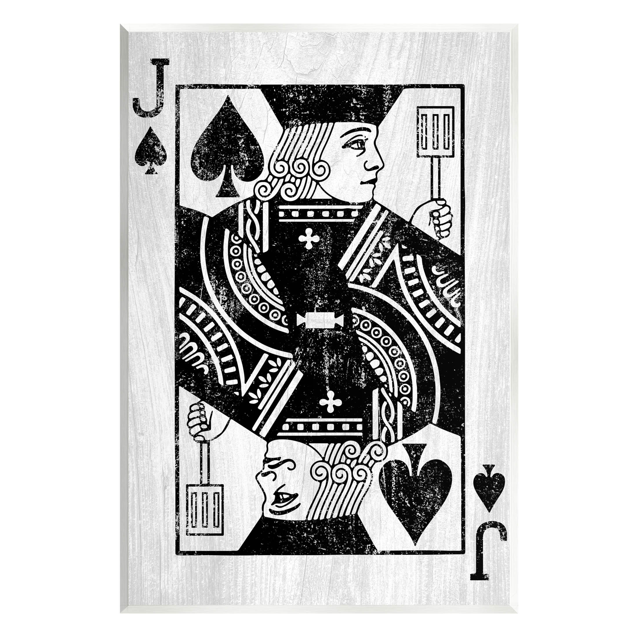 Stupell Industries Card Deck Jack Spade Symbol Wall Plaque Art By Lil ...