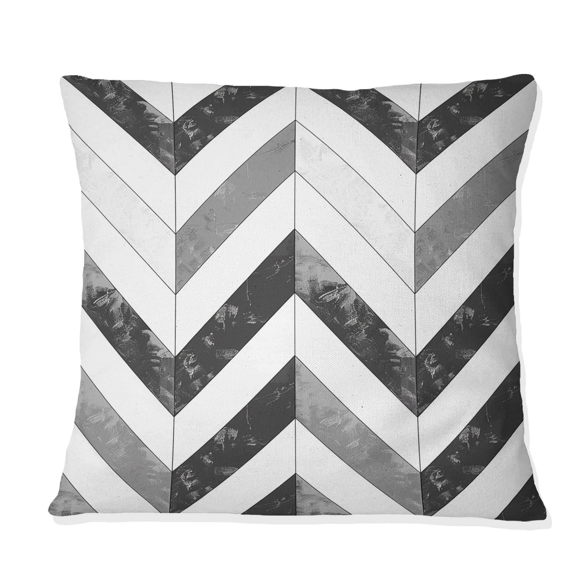 Design Art Grey White Chevron Pattern - Modern Throw Pillow | Wayfair