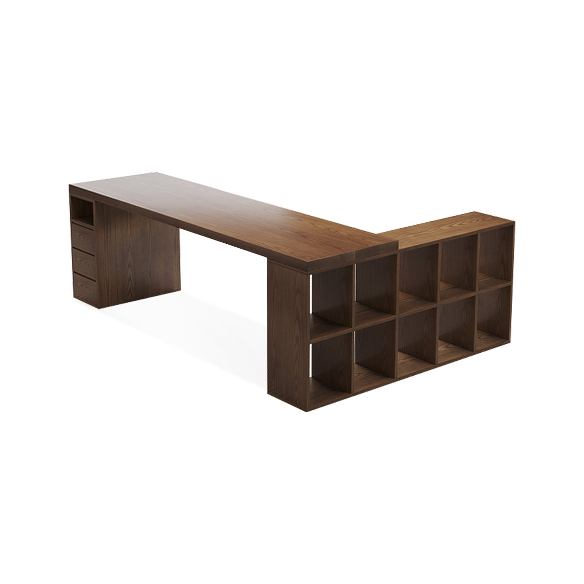 Cozynest Light-walnut L-Shaped Solid Wood desks - Wayfair Canada