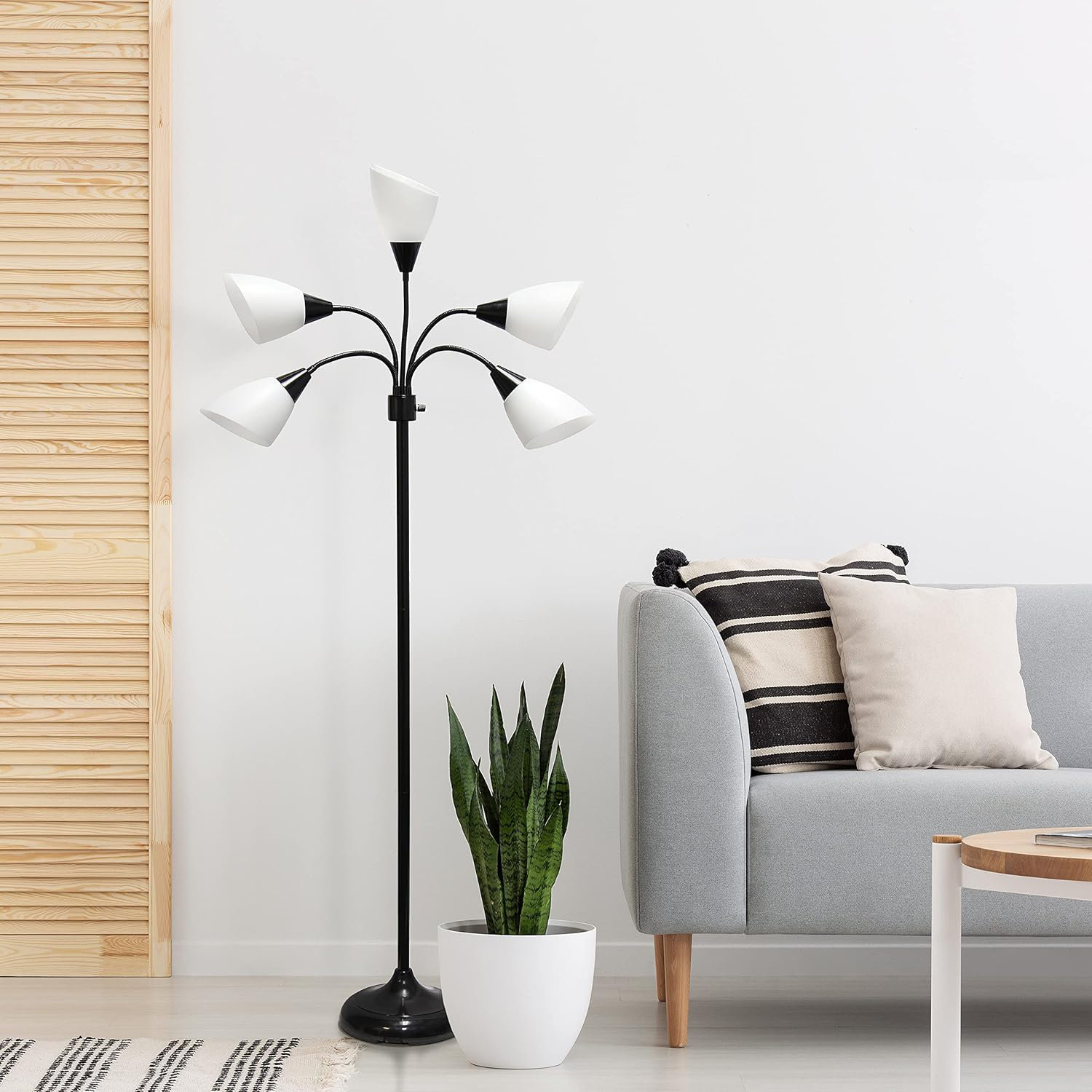 Corrigan Studio® Adjustable Multi-Head Floor Lamp With Shades, 5-Light ...