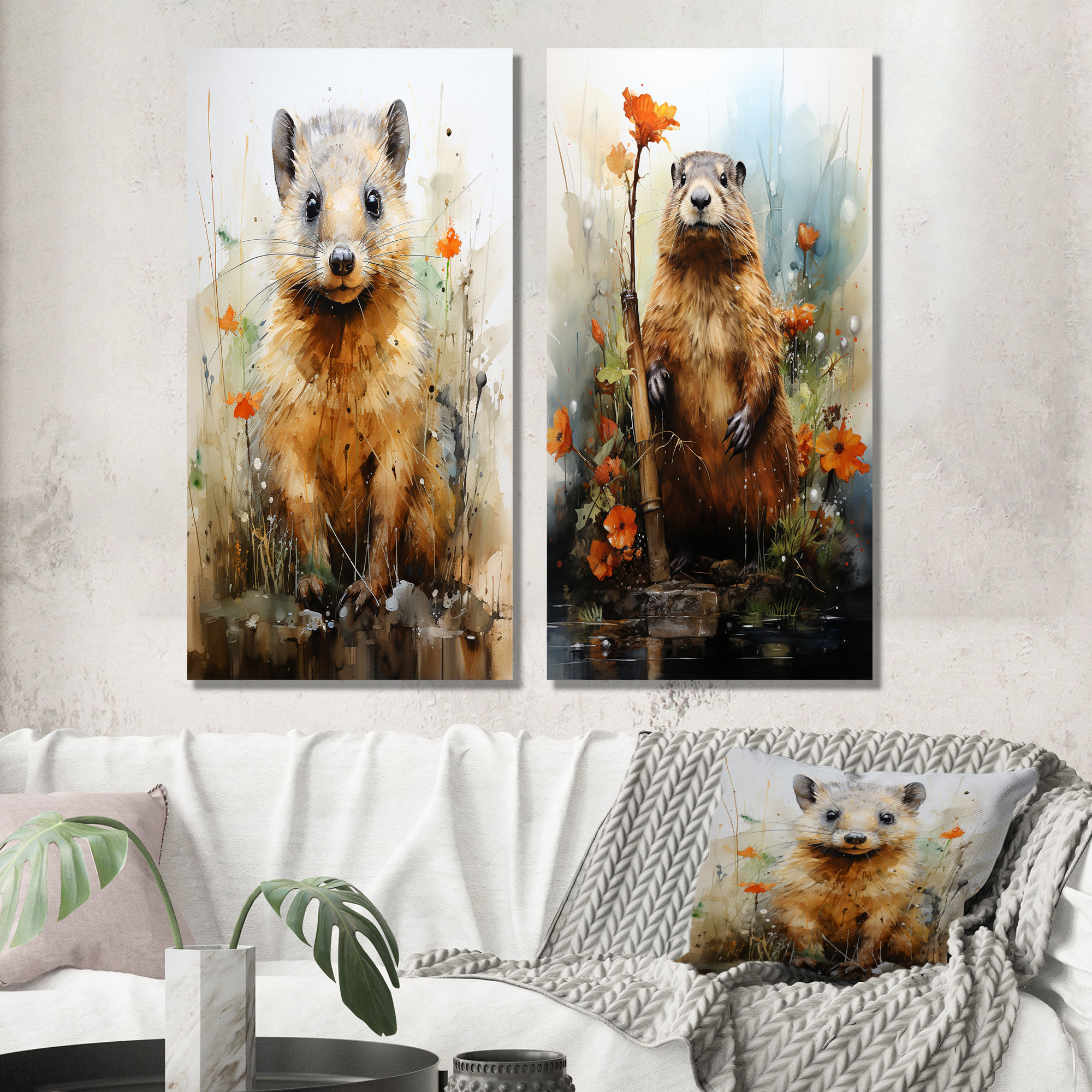 Lark Manor™ Surreal Beaver Dreams - Beaver Metal Wall Art Set Of 2 ...