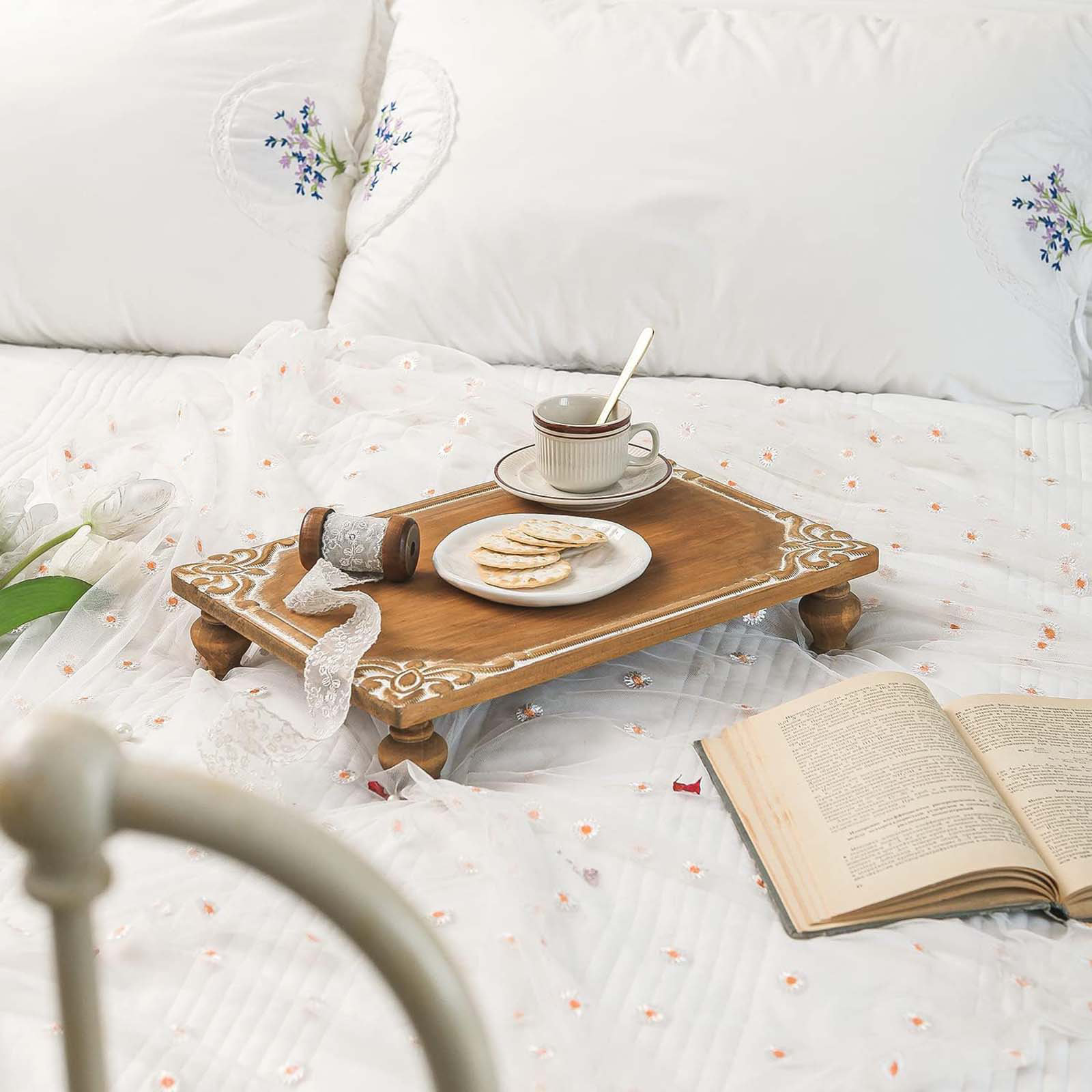 Ophelia & Co. Farmhouse Risers Display Stands, Rustic Wood Pedestal ...