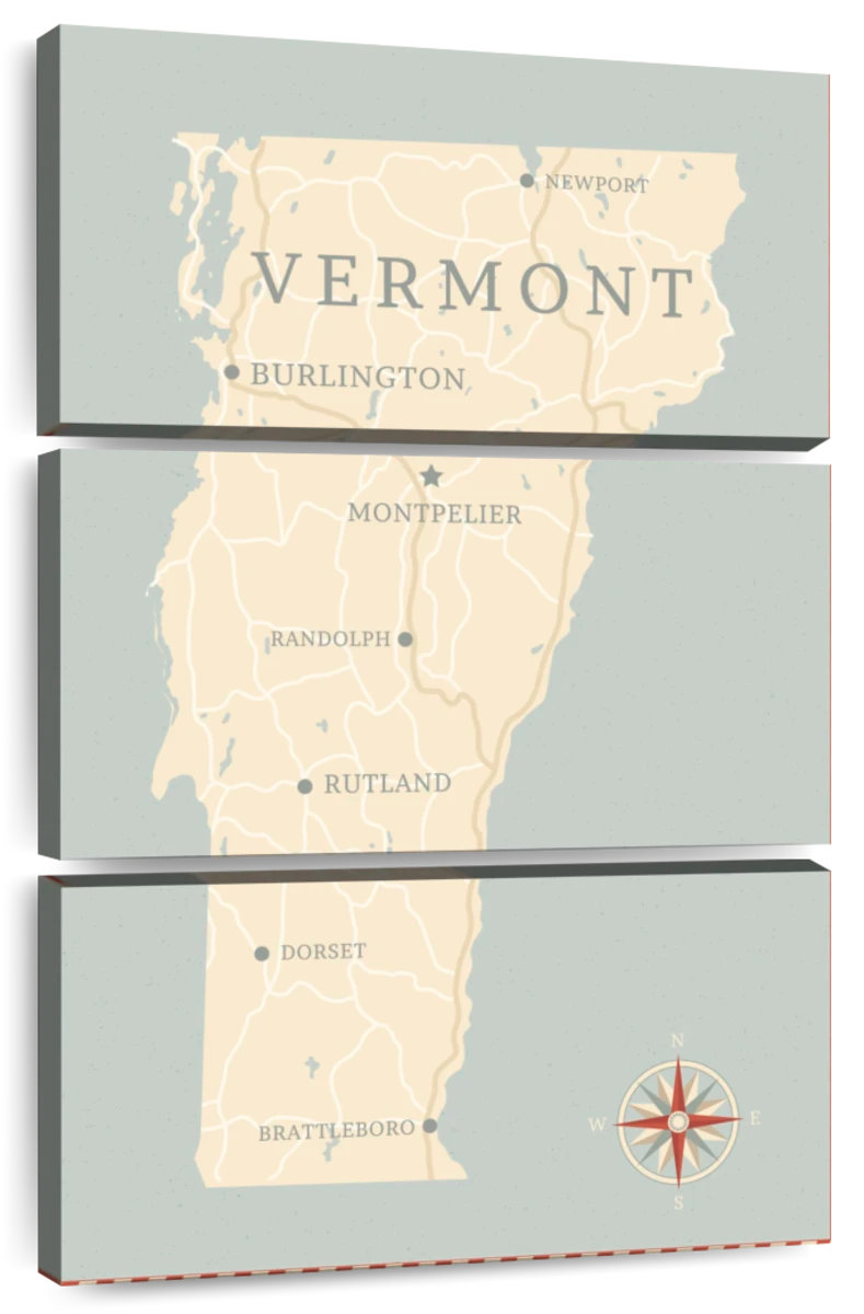 Breakwater Bay Aliaz State Map Of Vermont | Wayfair