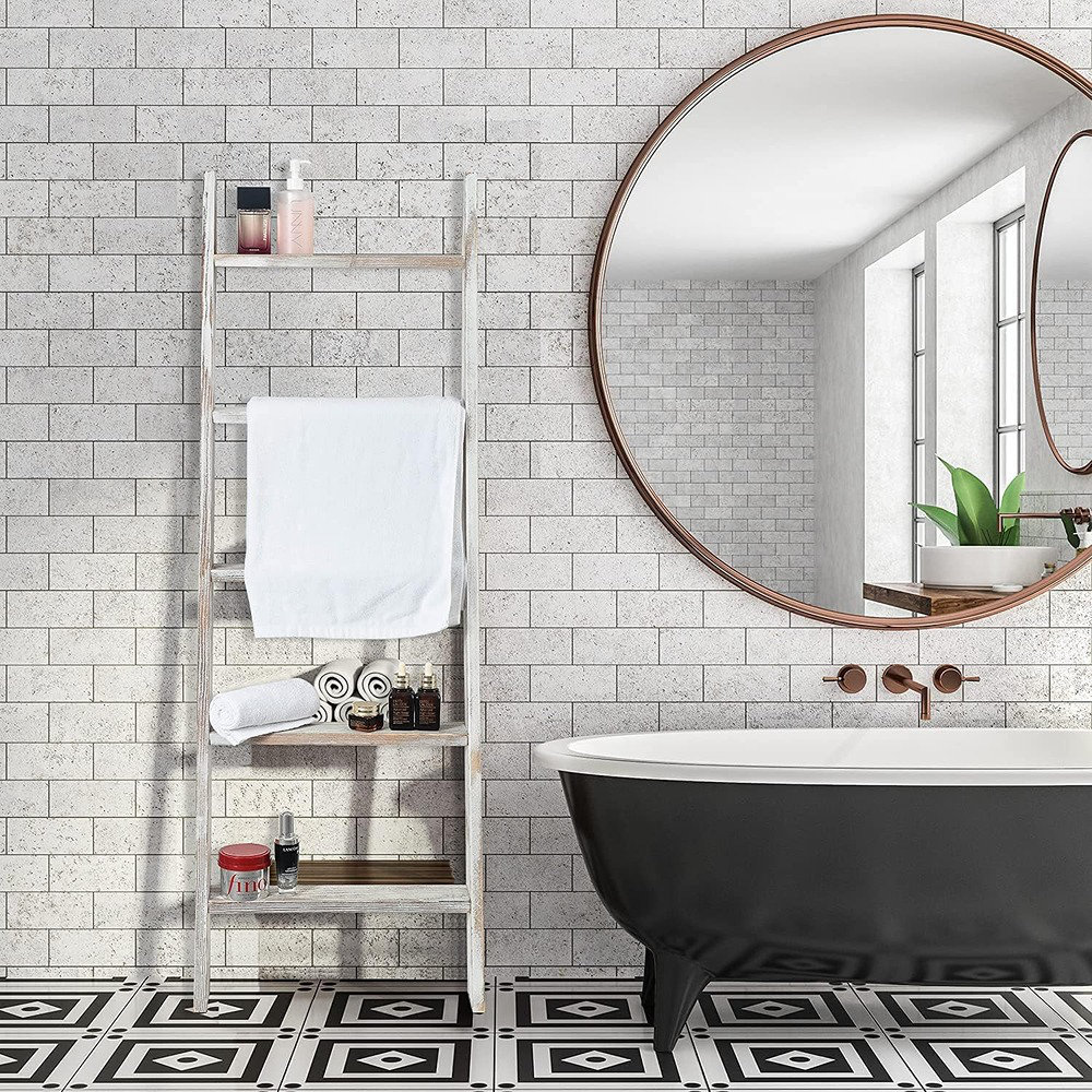 August Grove® Rustic 5-tier Wall-leaning Wood Loadder Towel Racks For ...