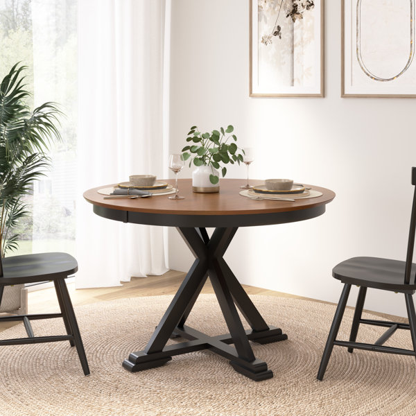 Rosalind Wheeler Clairvin 45W Transitional Round Trestle Dining Table ...