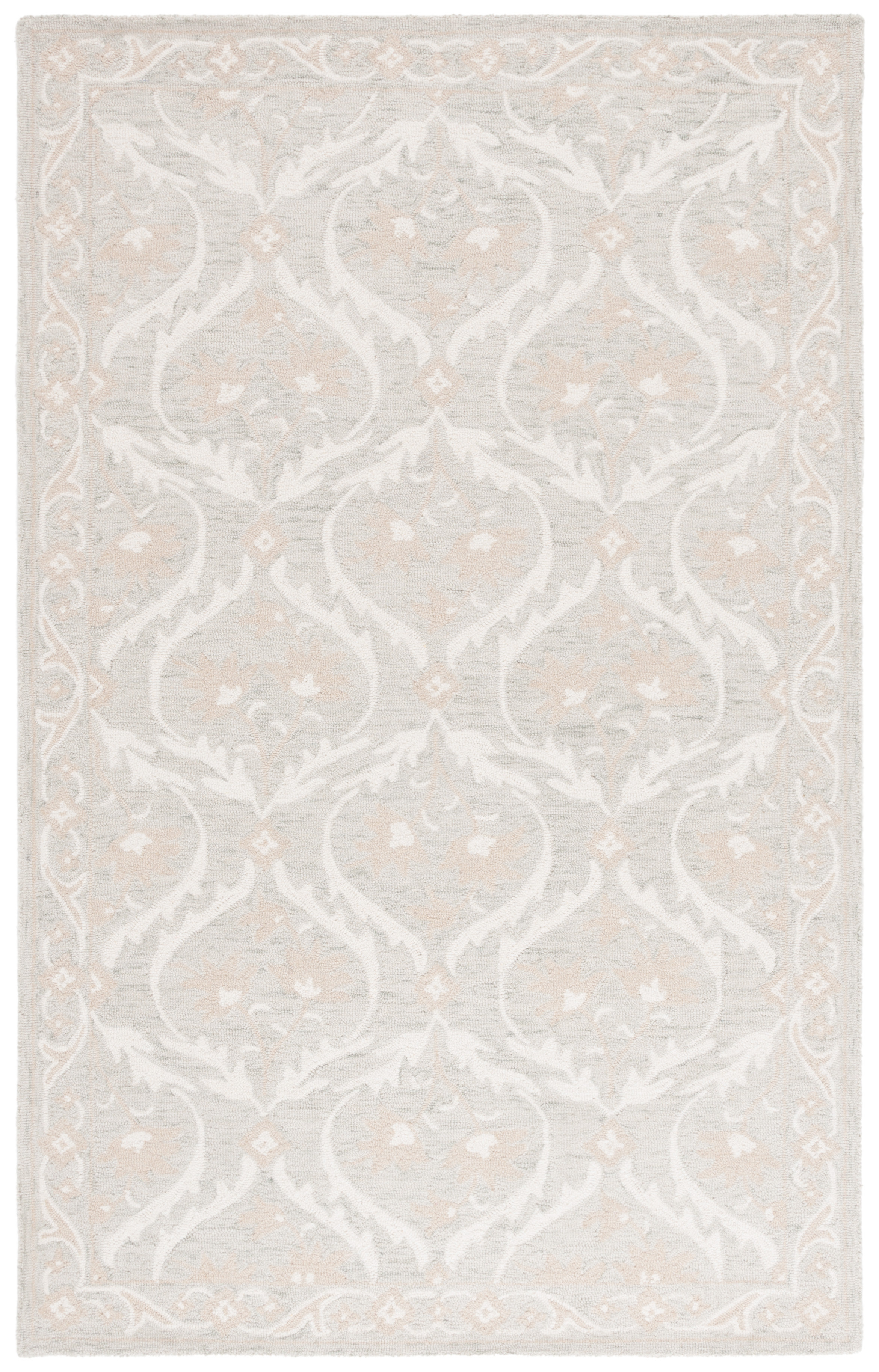 One Allium Way® Angeletta Tufted Wool/Cotton Damask Rug in Light Gray ...