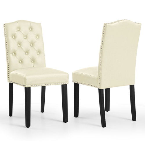 Red Barrel Studio® Seita Faux Leather Tufted Parsons Chair Dining Chair ...