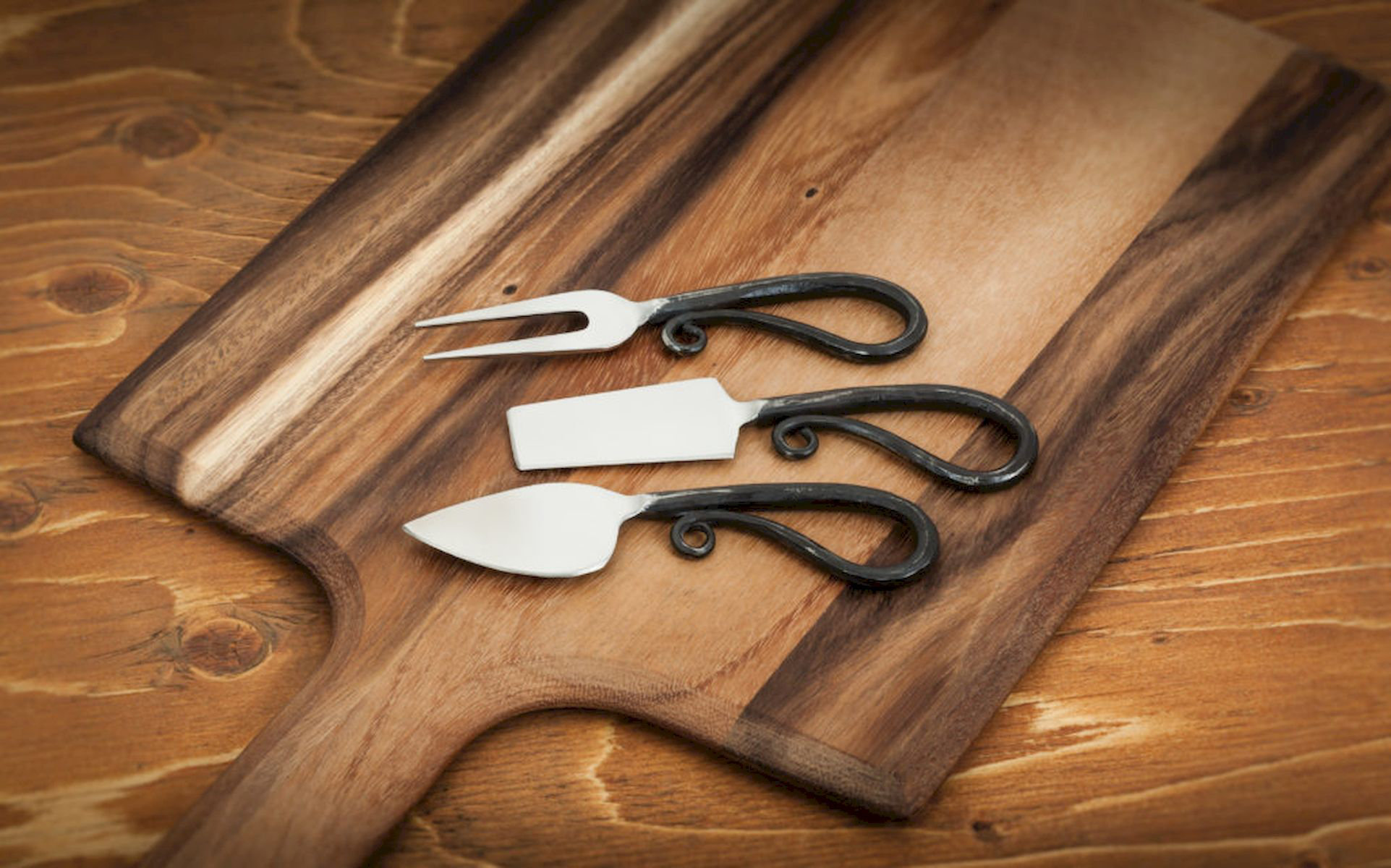 Williston Forge Wiest Curl End 3 Piece Cheese Knife Set | Wayfair