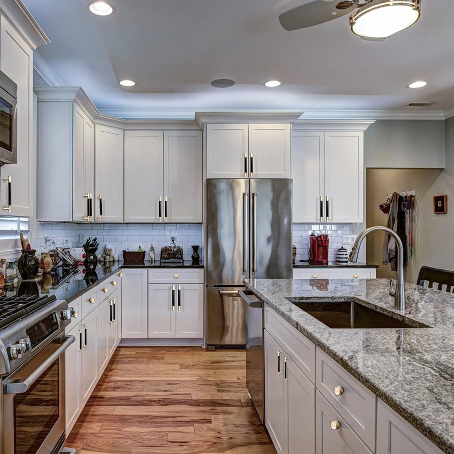 Amzico Knurled Diamond Pattern Cabinet Handles - 12-Pack 5'' Aluminum ...