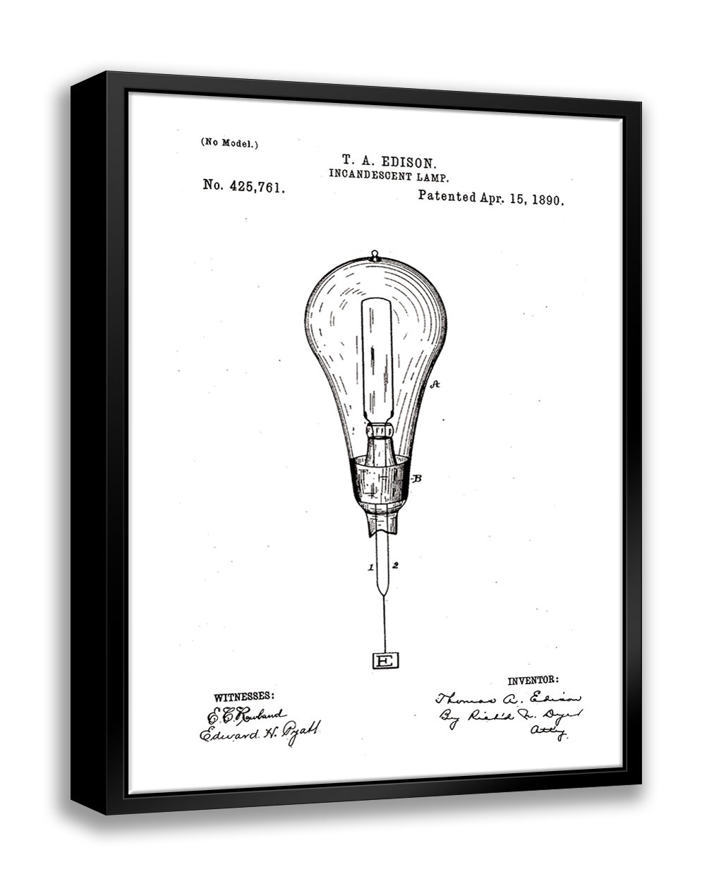 ATX Art Group LLC Incandescent Light Bulb Patent - Floater Frame Print ...