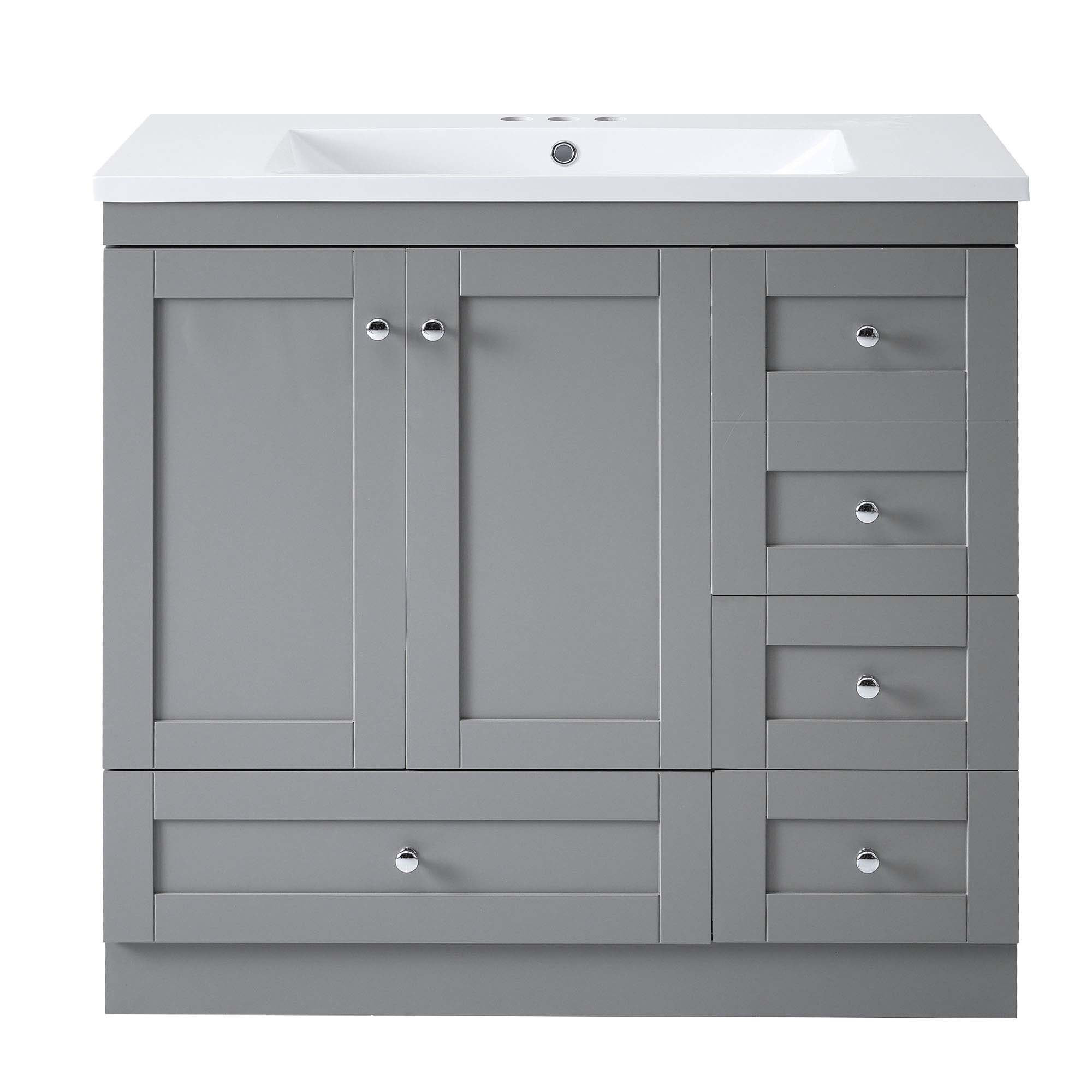 Latitude Run® Shaker Style Free-Standing Bathroom Vanity Cabinet With ...