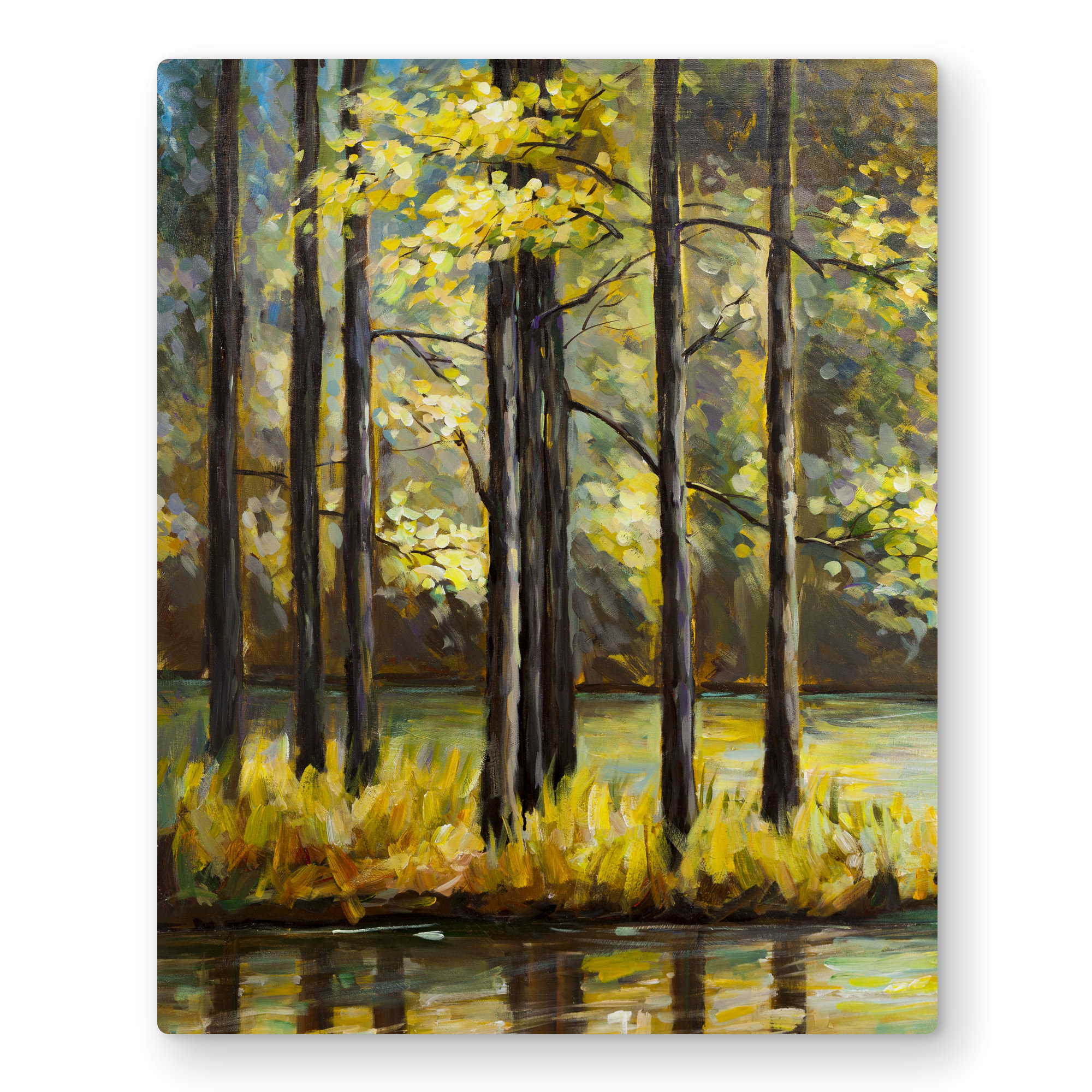 Lark Manor™ Trees in the Middle of the Lake - Metal Print for Home ...
