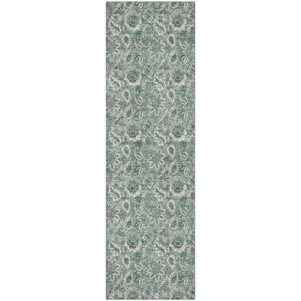 Canora Grey Premium Machine Washable Addington Sage Rug | Wayfair