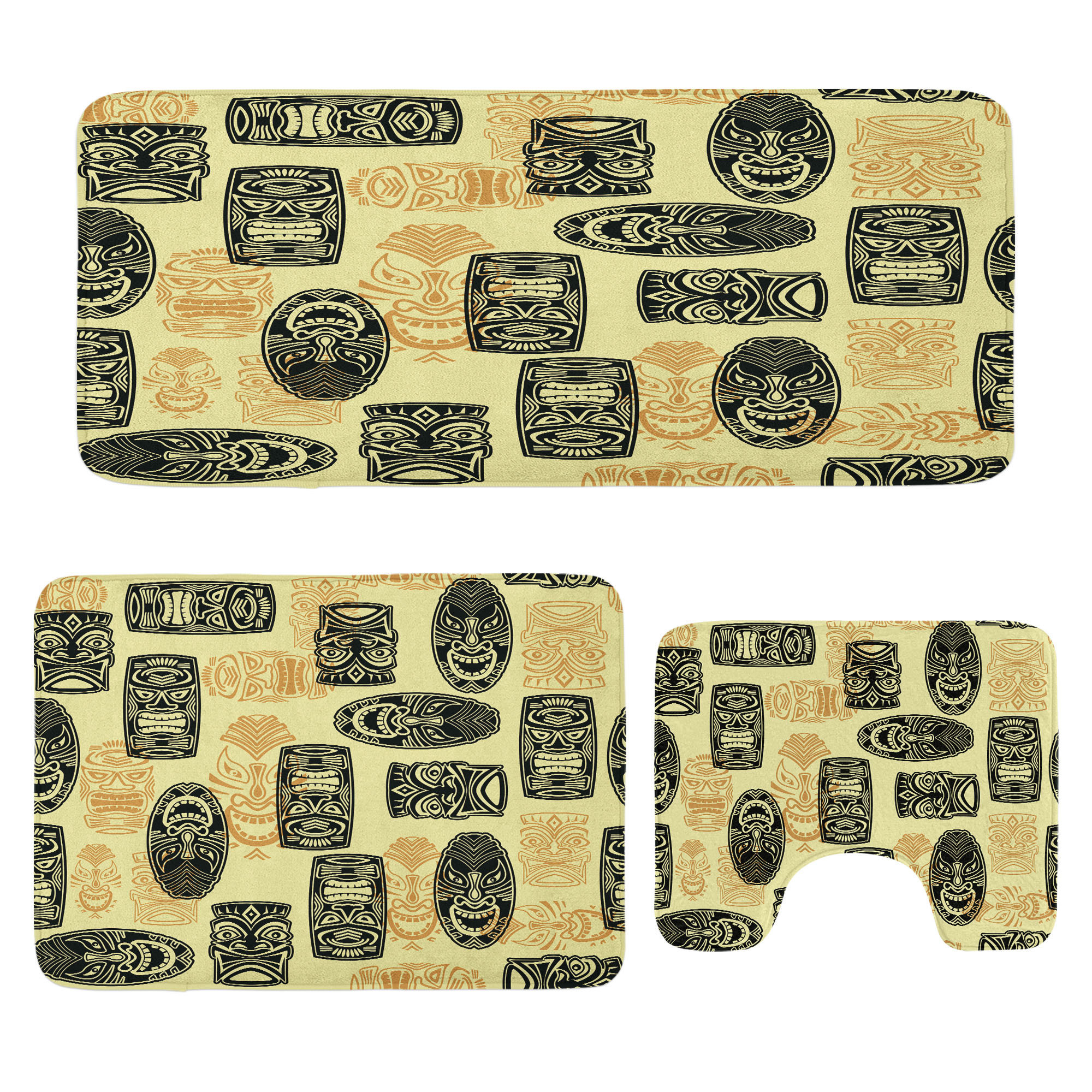 Dakota Fields Hawaii Bathroom Rug Set 3 Pieces U-Shape & Rectangle Mats ...