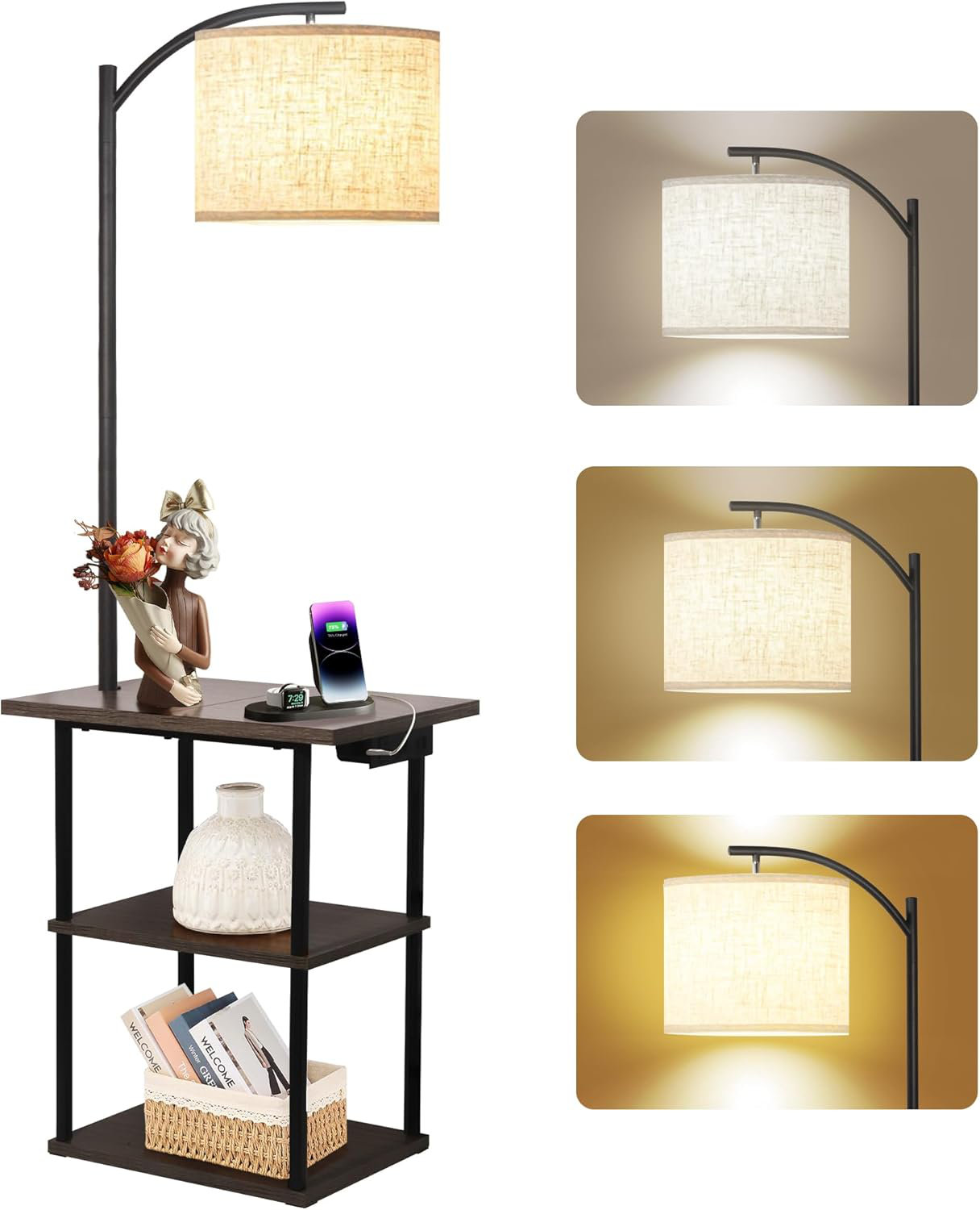 Ebern Designs Floor Lamp With Remote, Adjustable 3000k-6000k Colours ...
