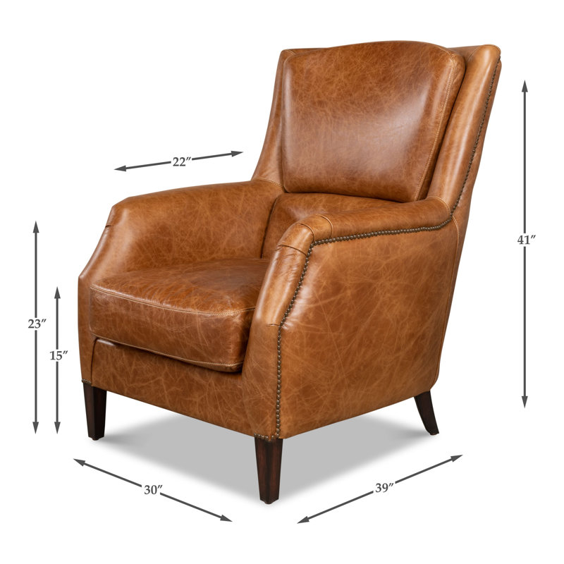 Astoria Grand Morelock 30" W Genuine Leather Wingback Chair & Reviews ...