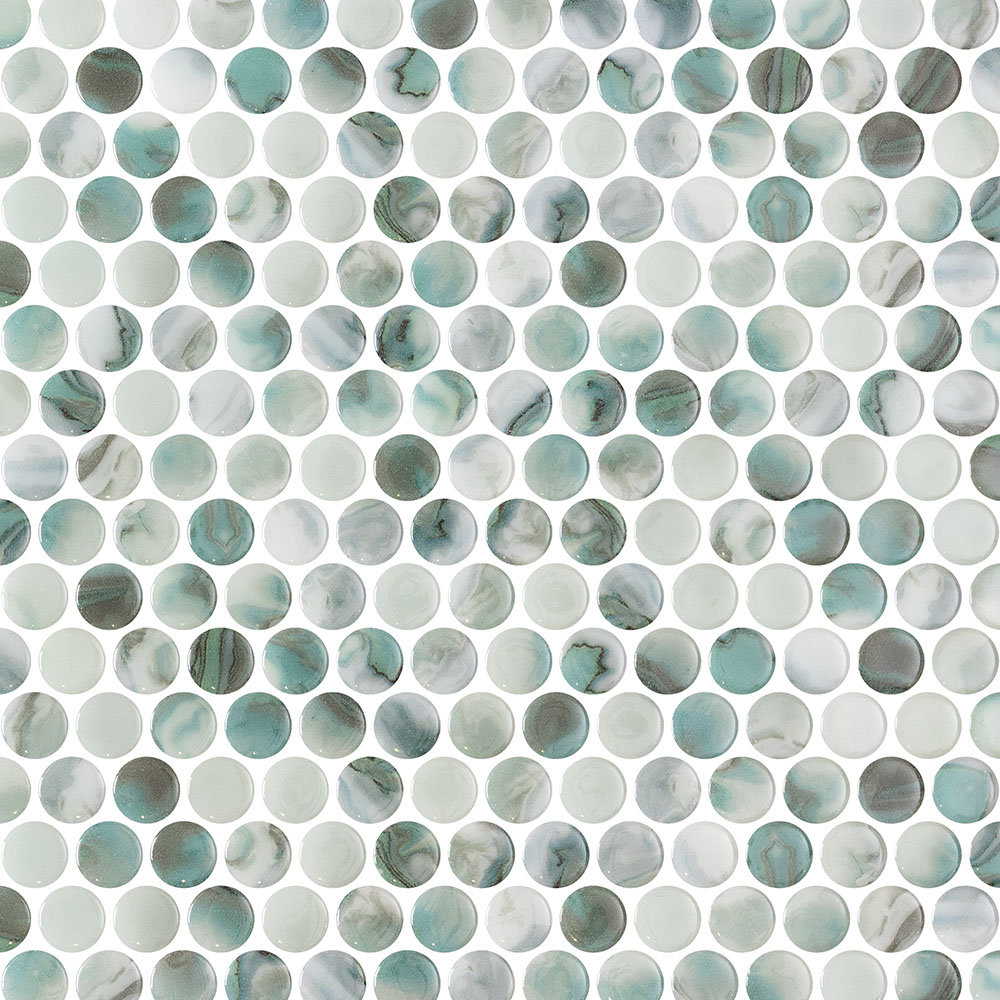 Tilefy Spectrum Vibrant Penny Recycled Glass Mosaic Tile | Wayfair