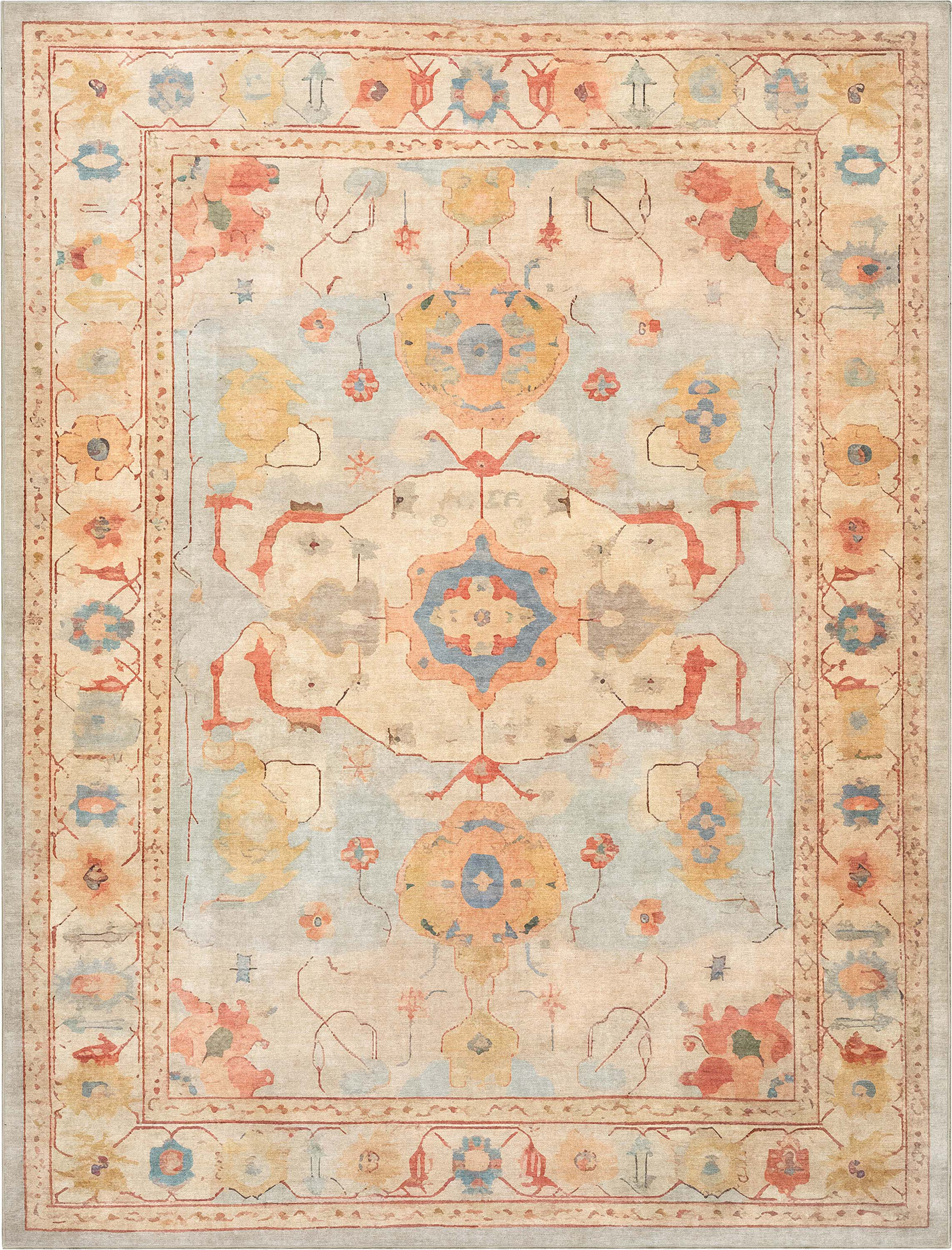 Bungalow Rose Adrith Pamukkale Updated Traditional Pastel Light Blue ...