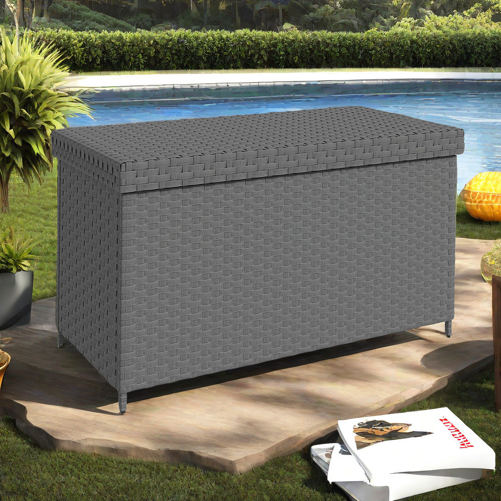 YITAHOME 170 Gallons Water Resistant Wicker Deck Box & Reviews | Wayfair