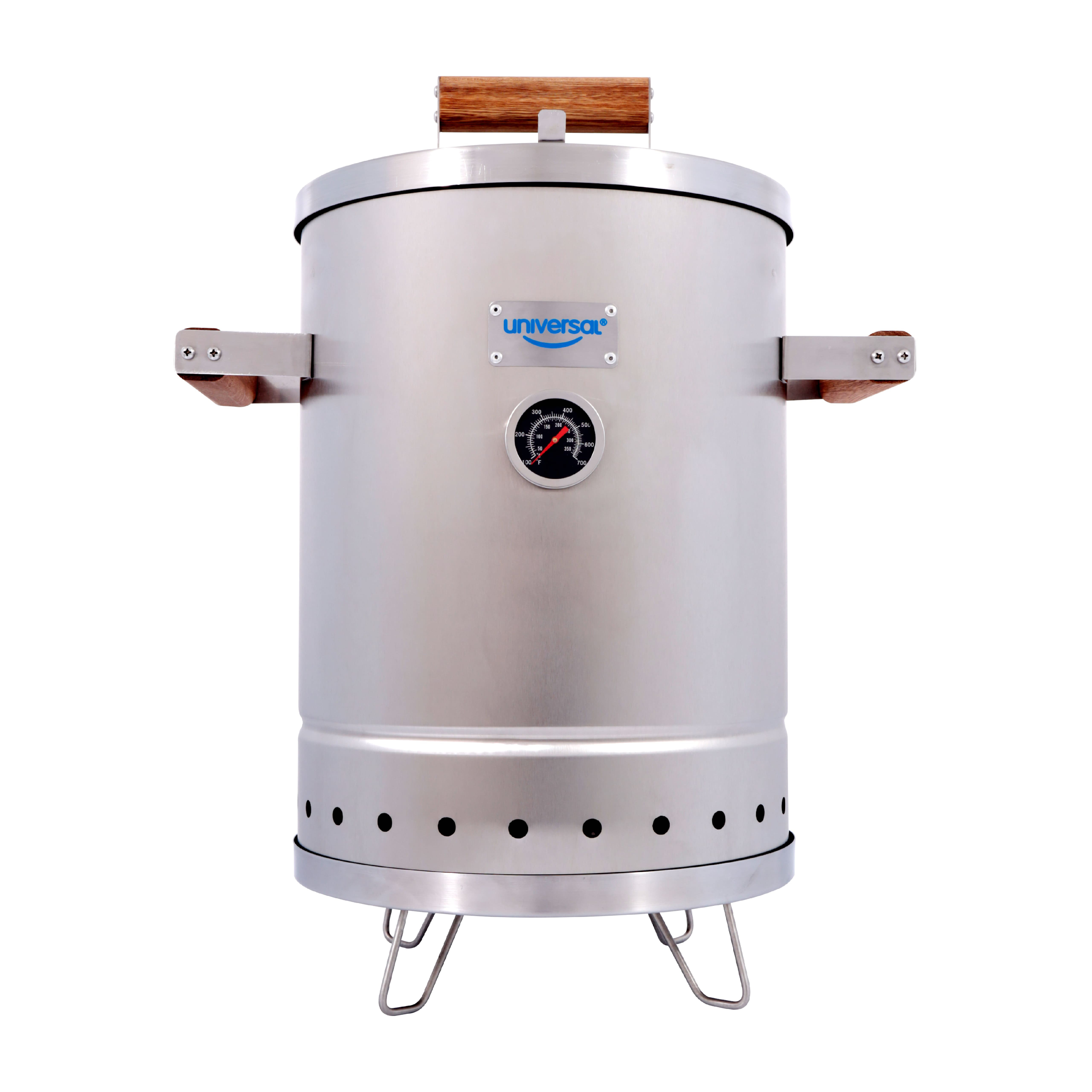 Universal Stainless Steel Small 6-pound Charcoal Barrel Smoker with ...