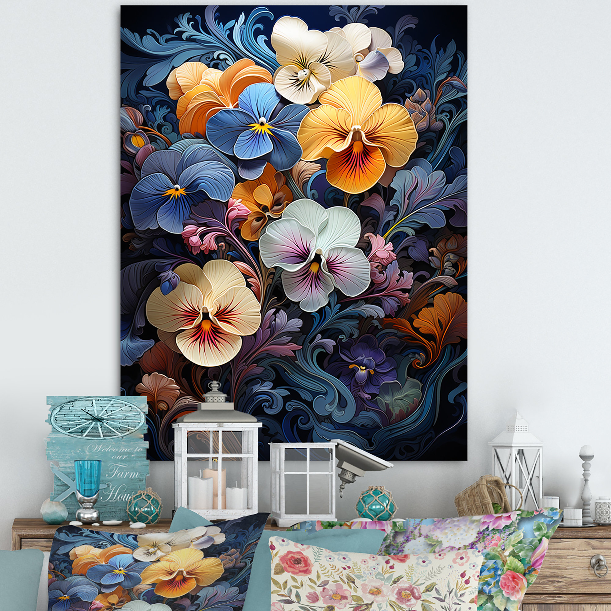 Winston Porter Colourful Pansies Realistic Garden Splendour - Wayfair ...