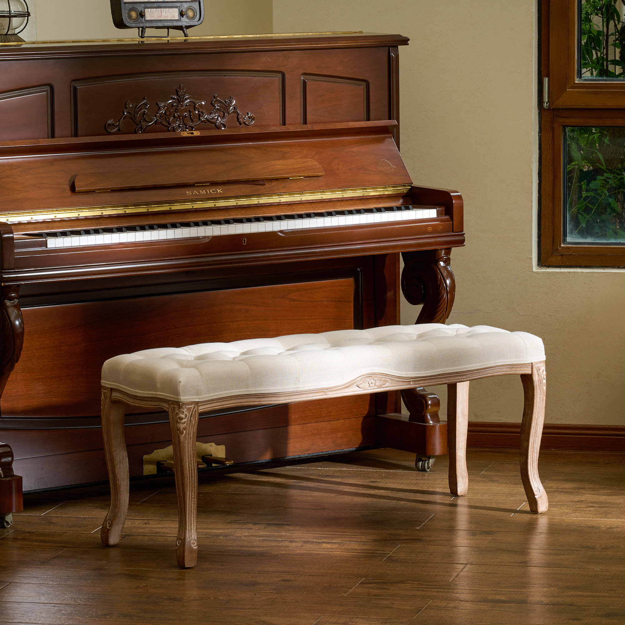 Laurel Foundry Modern Farmhouse® Charlbury Upholstered Bench & Reviews ...