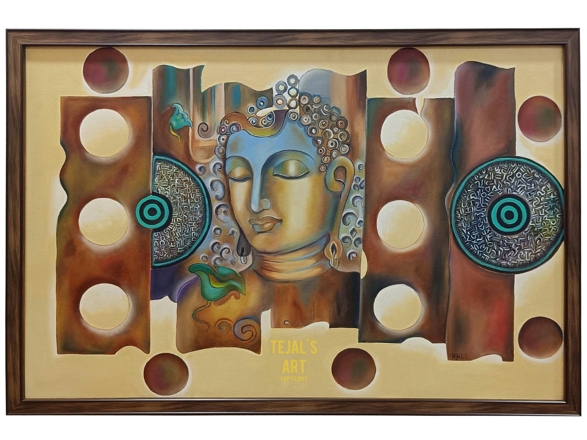 Exotic India Beautiful Buddha Face | Oil On Canvas | By Tejal Modi ...