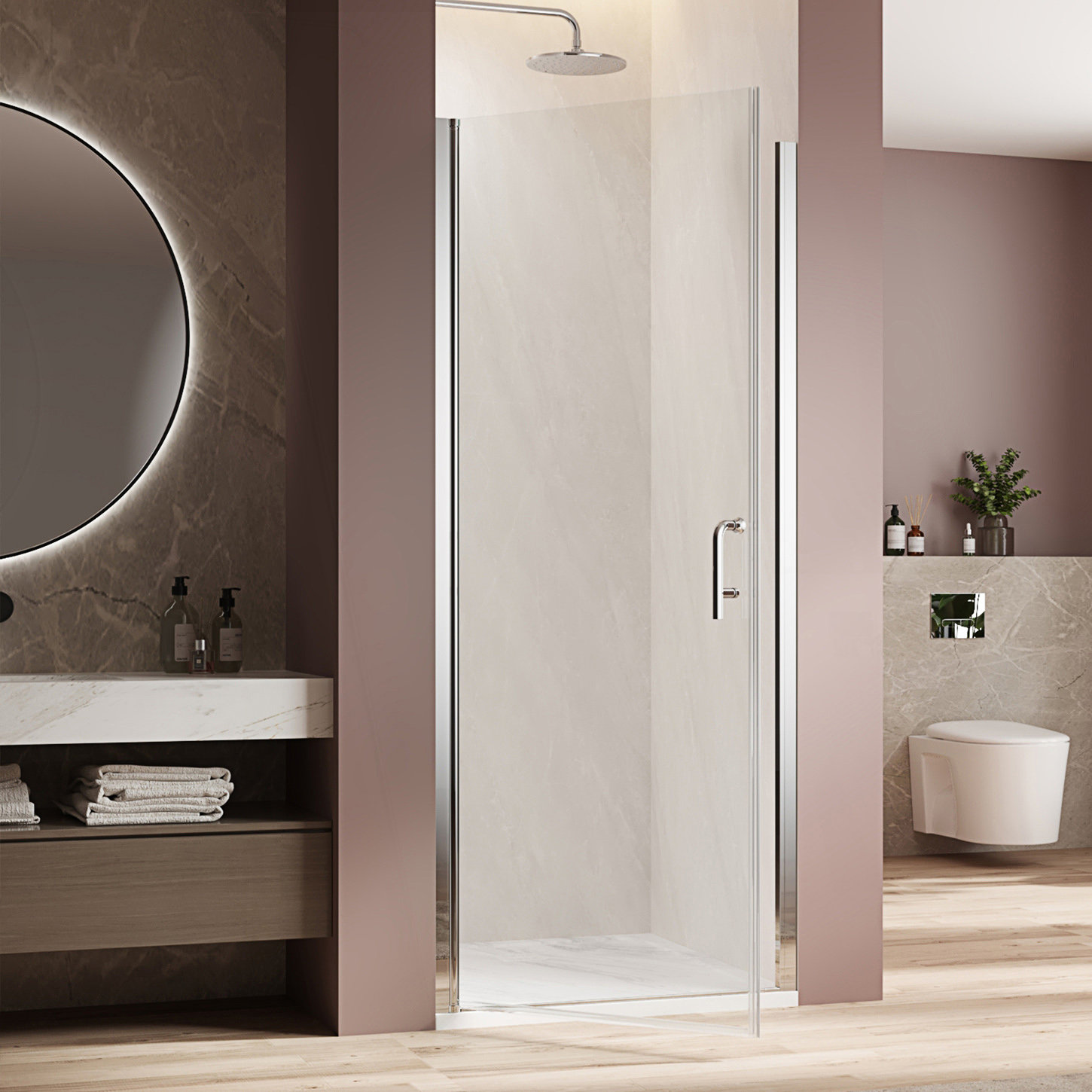 ACCOLADE FURNITURE LLC 34 In.W X 72 In.H Pivot Swing Single Glass Panel ...