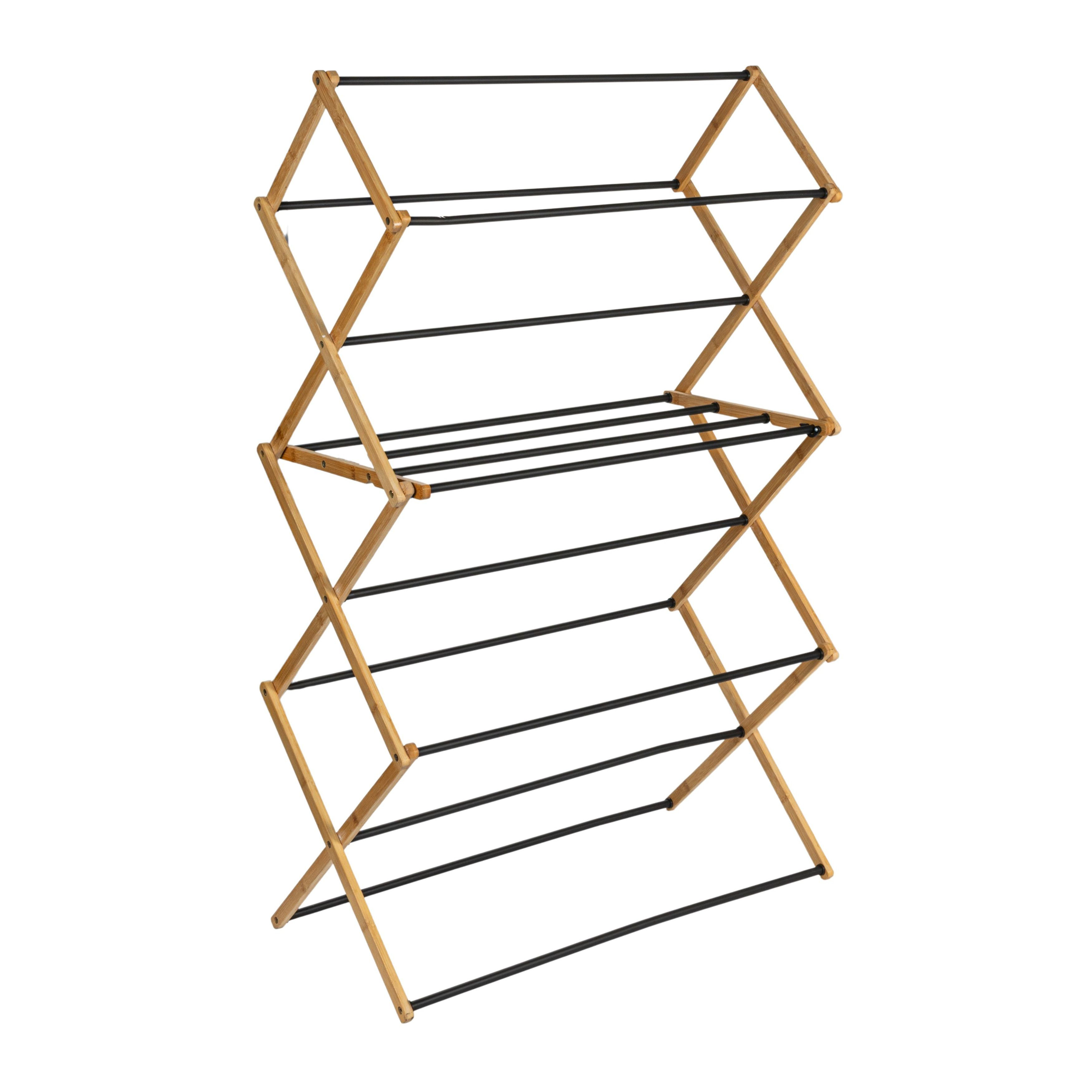 Household Essentials Meghan Bamboo Foldable Standard Drying Rack ...