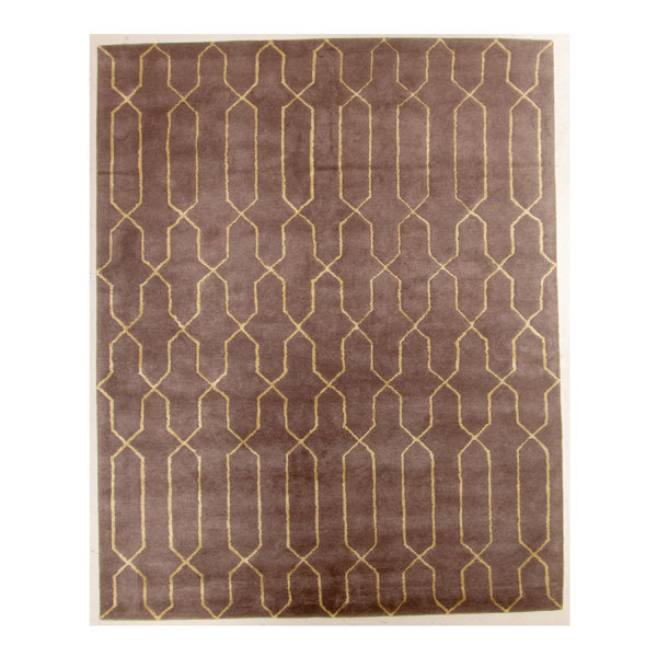 String Matter Hand Tufted Geometric Area Rug in Gray | Perigold