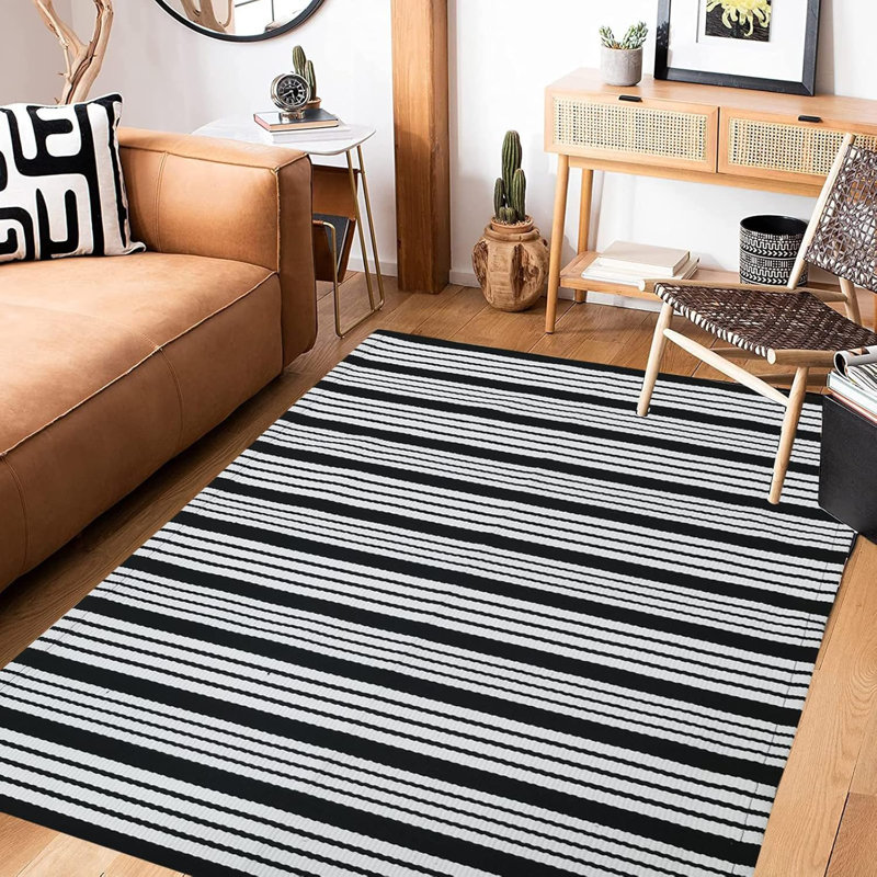 Gracie Oaks 3' X 5' Striped Front Porch Rug | Wayfair