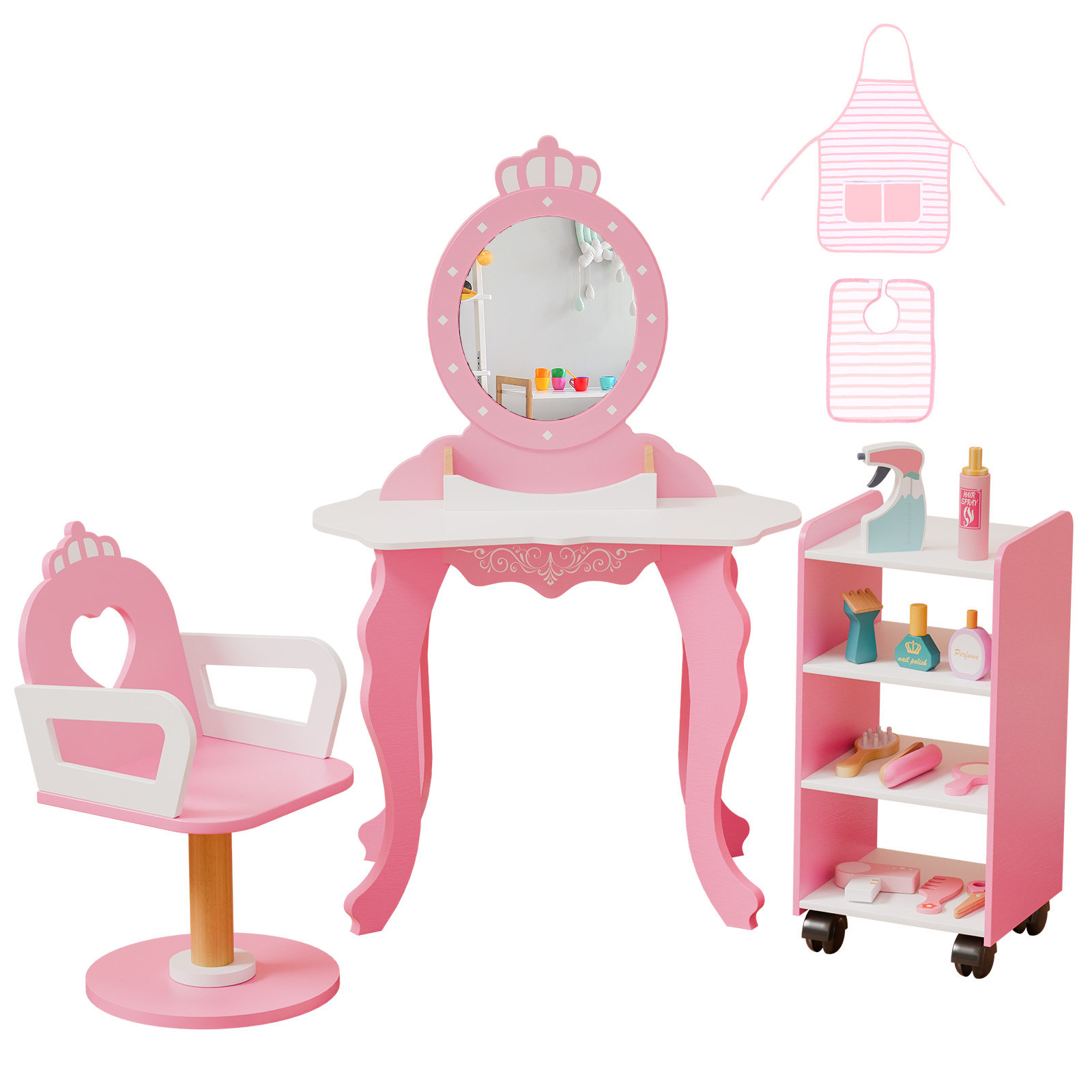 Winado Wooden Pretend Hair Salon Playset - Wayfair Canada