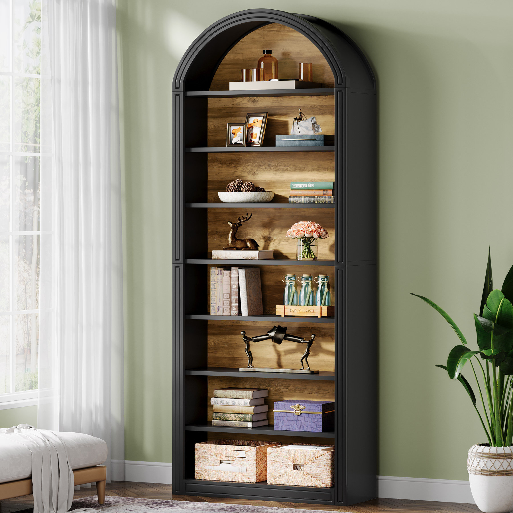 Lark Manor™ Tall Arched Bookcase & Reviews | Wayfair