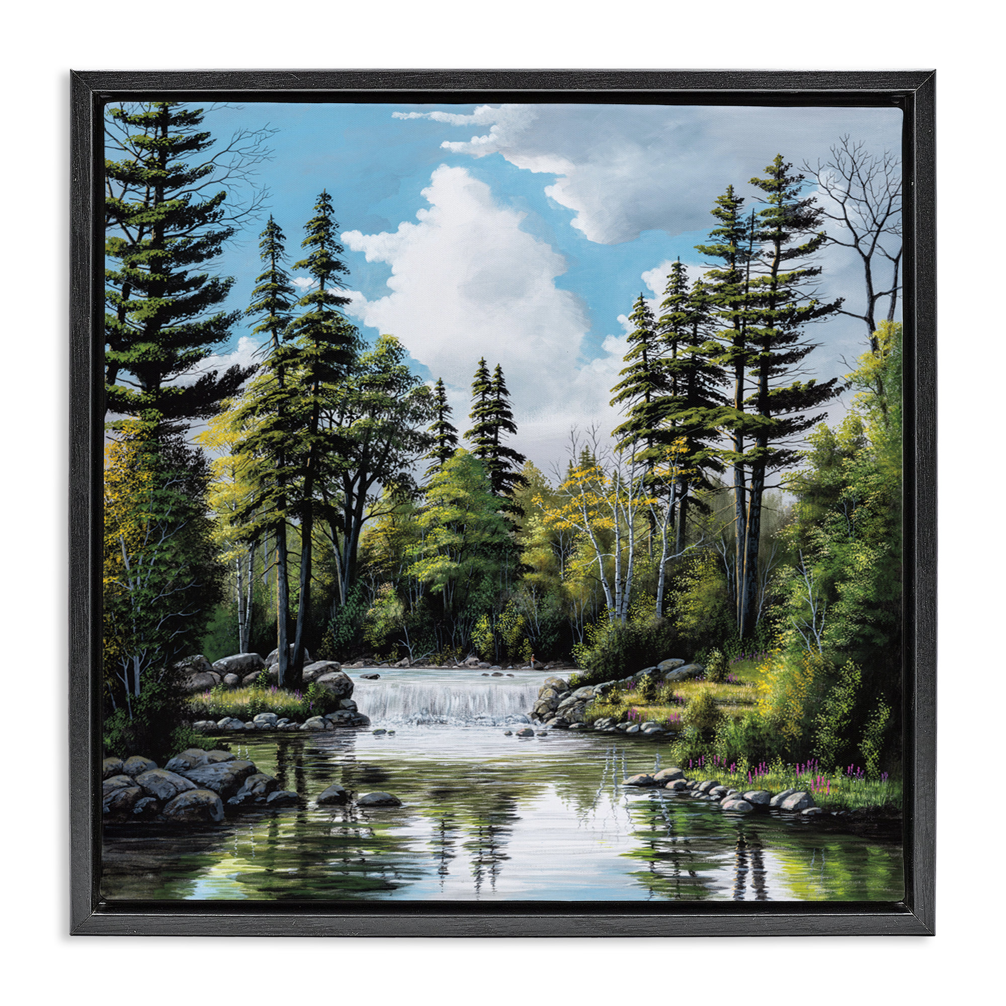 Latitude Run® Before The Falls Landscape Floating Frame, design by Bill ...