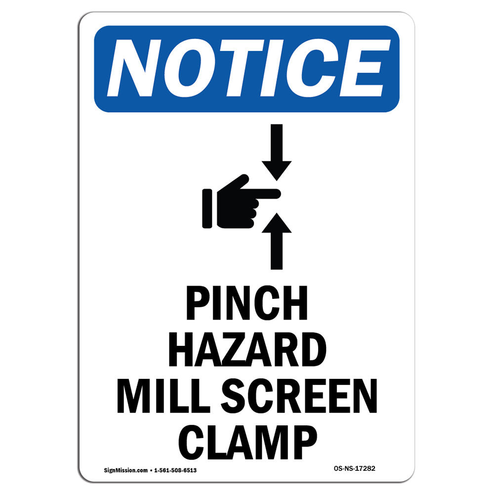 SignMission Pinch Hazard Mill Sign with Symbol | Wayfair