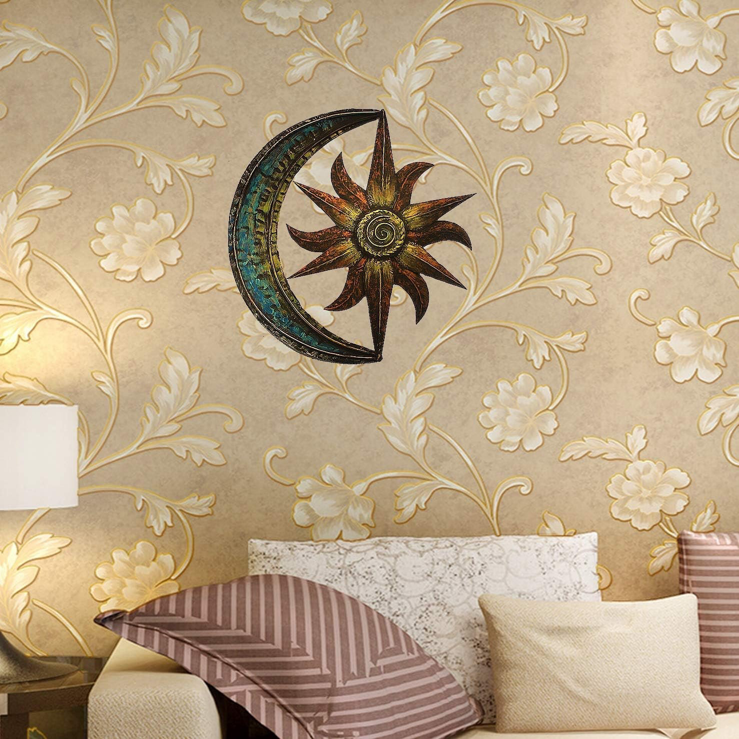 17 Stories Celestial Themed Metal Wall Art Moon Star Shape Iron ...