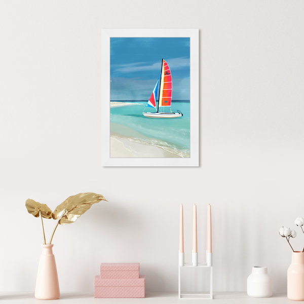 Oliver Gal Beach " Beach Shore Sails " Painting Print - Wayfair Canada