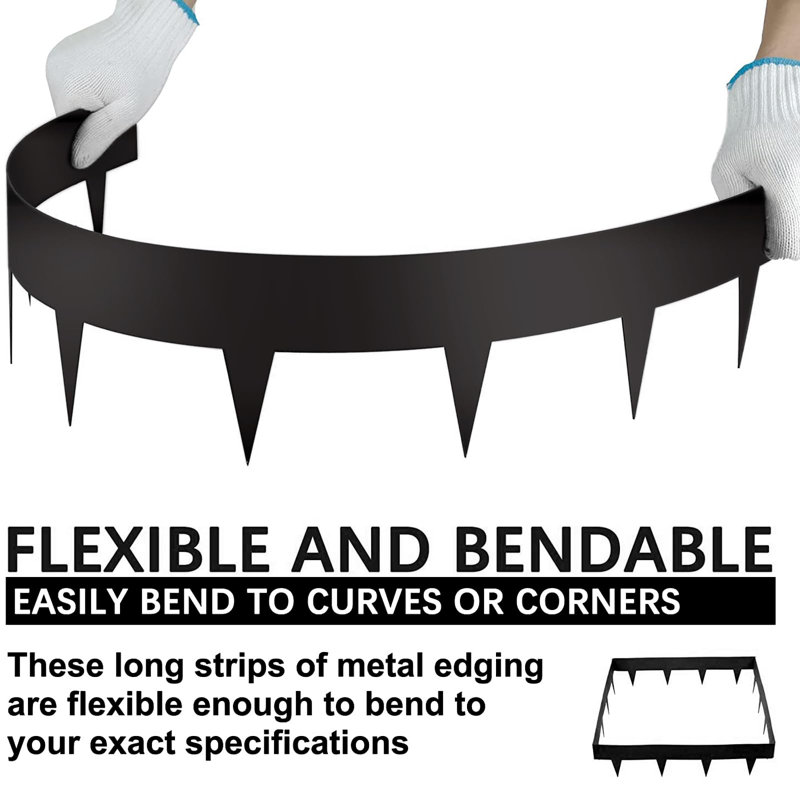 Arlmont & Co. 10-Pack Galvanized Steel Landscape Lawn Edging Yard ...