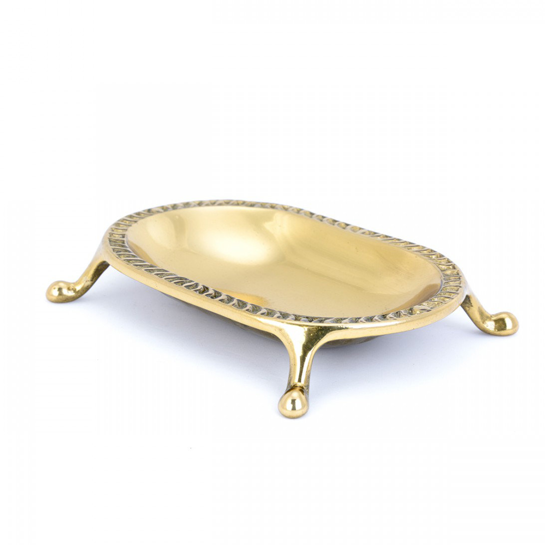 House of Hampton Rosetta Vintage Freestanding Brass Soap Dish Clawfoot ...