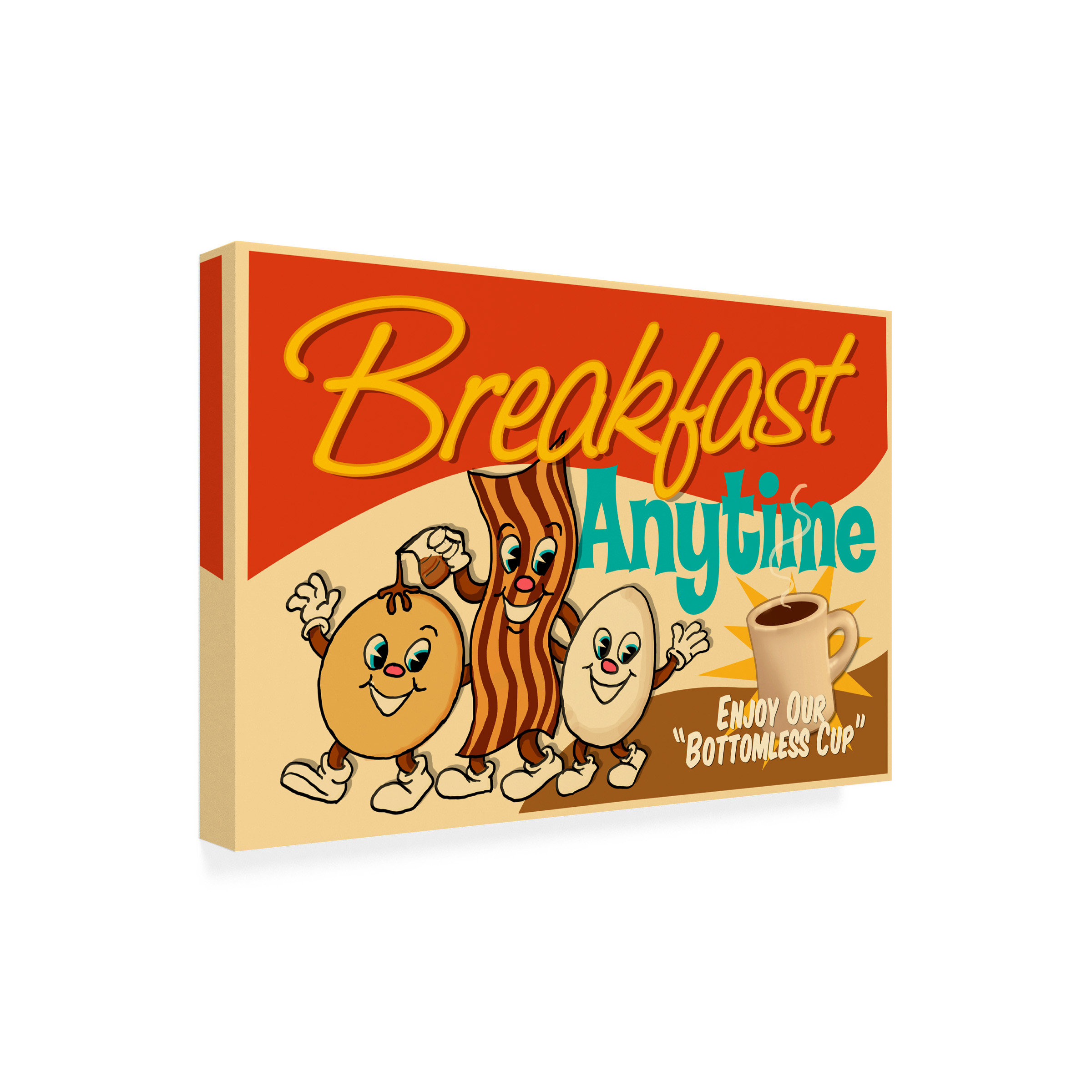 Trinx Breakfast Anytime On Canvas by RetroPlanet Canvas Art | Wayfair