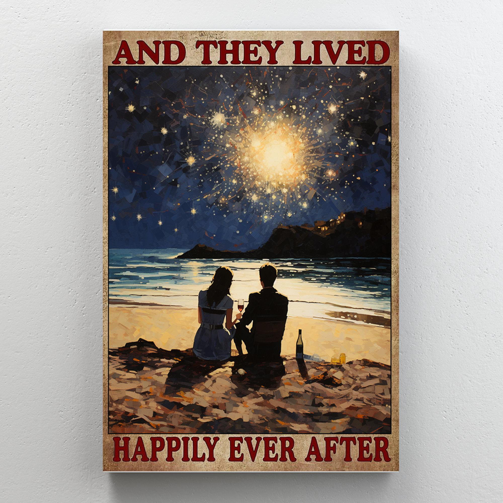 Trinx Couple Beach And They Lived Happily - 1 Piece Rect " Couple Beach ...
