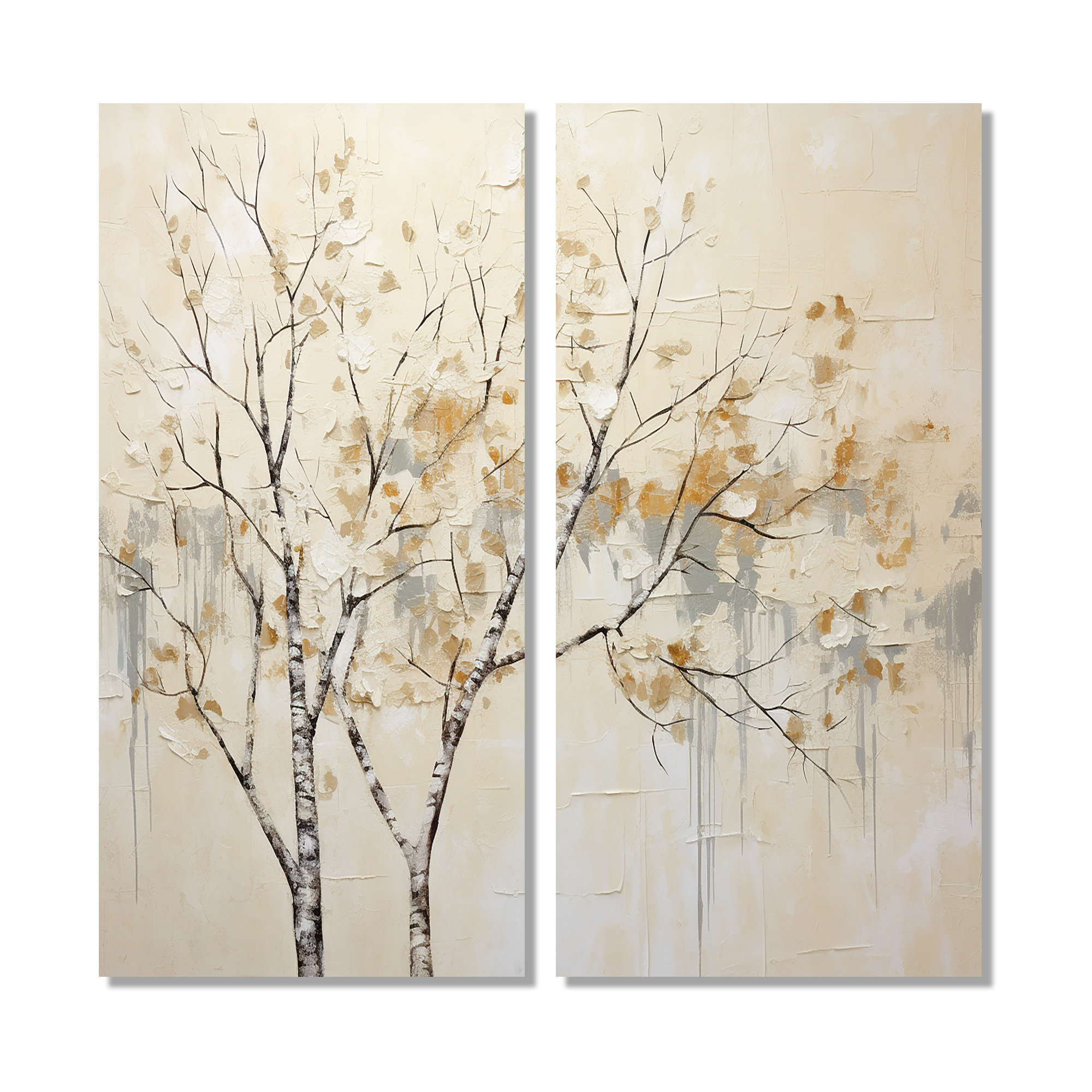 Red Barrel Studio® Beige Trees Harmony I - Traditional Art Prints On ...