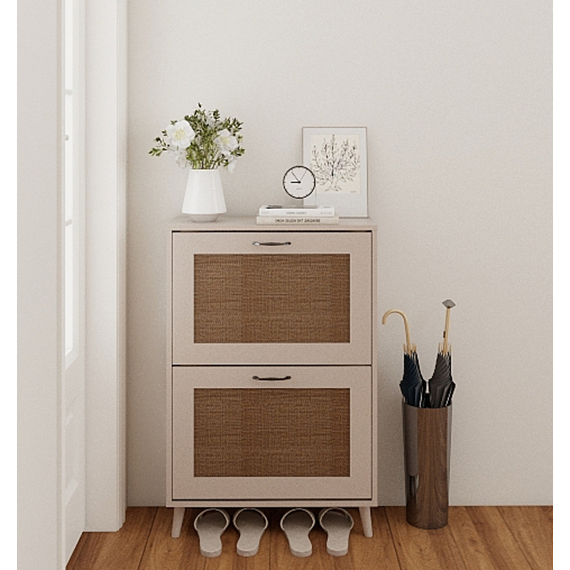 Bayou Breeze 2-Tier Shoe Rack for Entryway - Stable and Spacious Shoe ...