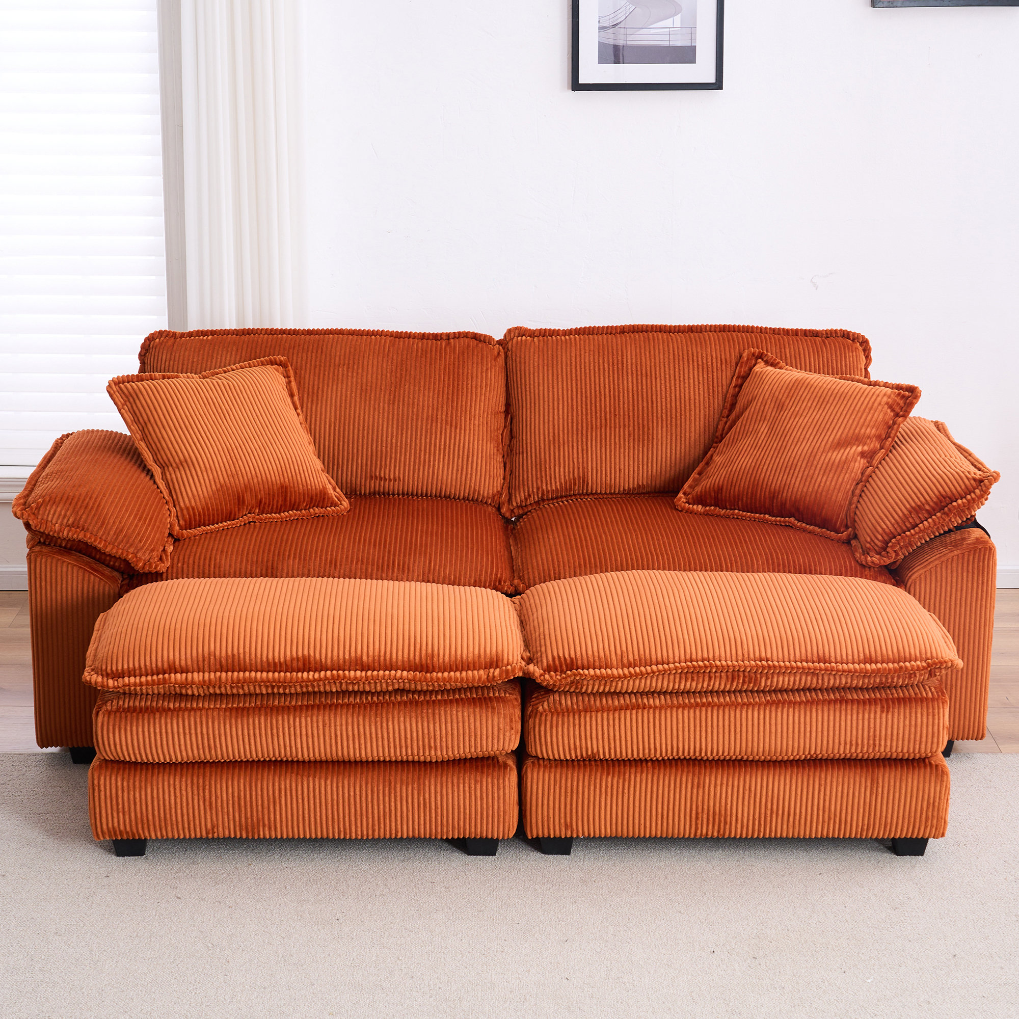 Latitude Run® Oversized Loveseat Sectional Sofa Modern Deep Seat ...