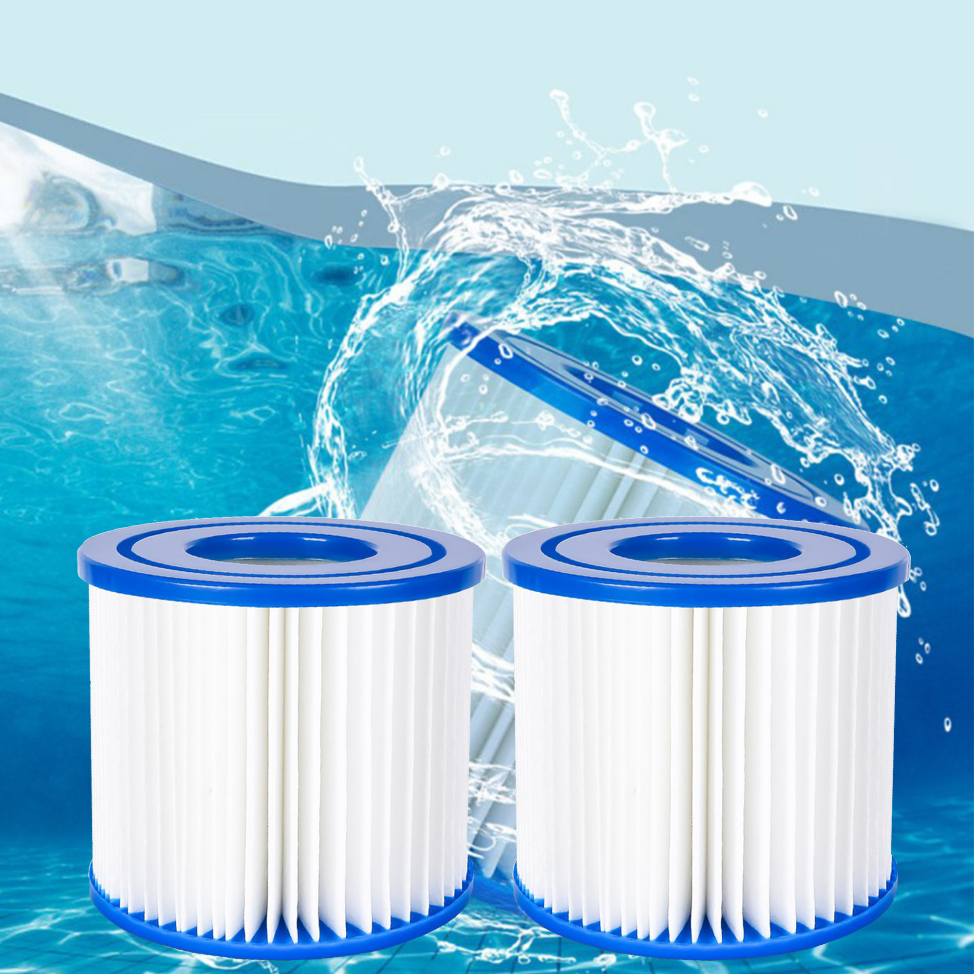 ESHOO Type D Pool Filters Cartridge For Summer Waves,For Swimming ...