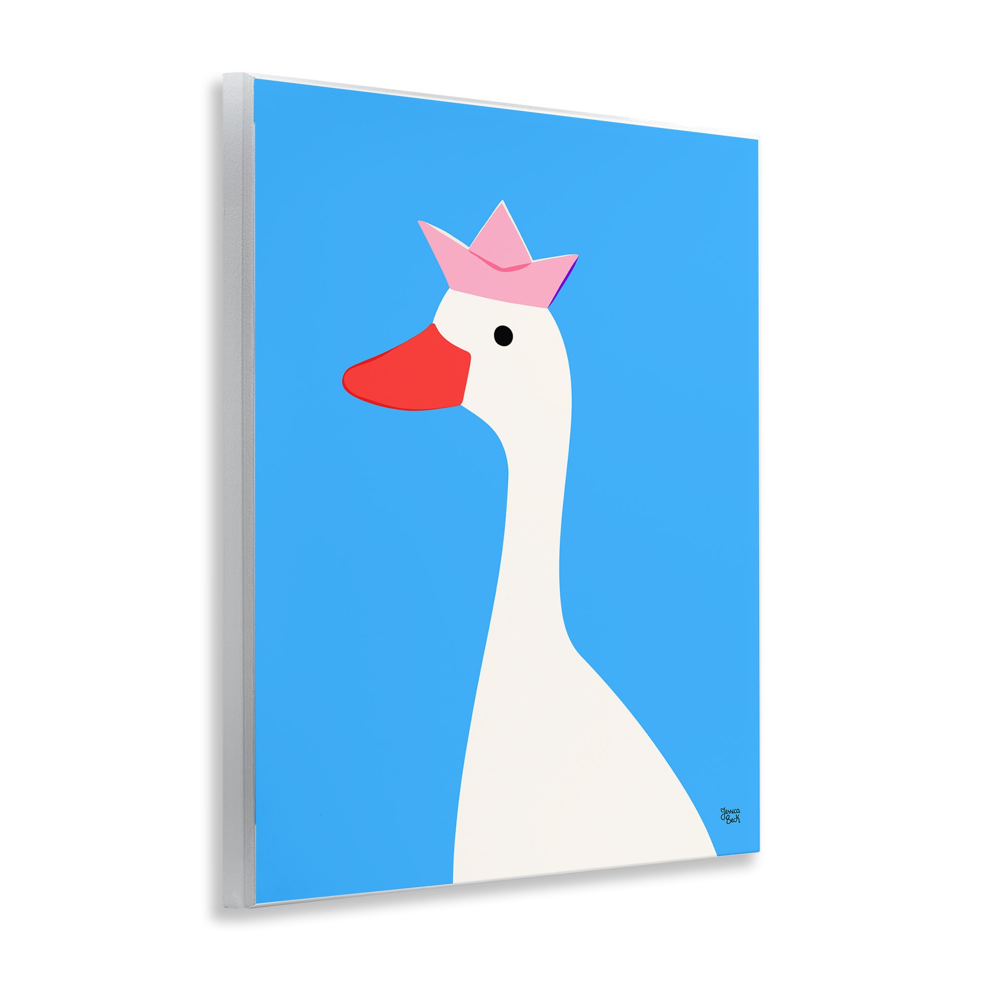 Dakota Fields Crowned Goose on Blue Wall Plaque Art by Jessica Beck ...