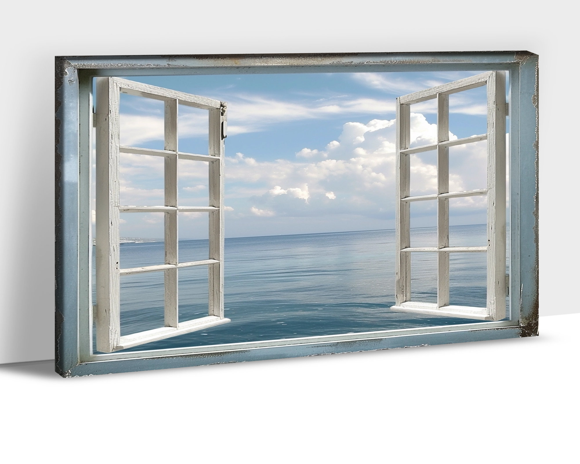 Highland Dunes Fake Window Ocean Scenery Painting, Ocean Bathroom decor ...