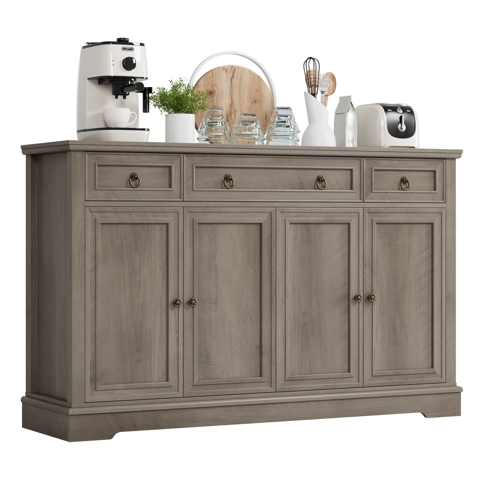 Winston Porter Shondolyn 54'' Sideboard Buffet with Drawers, Credenza ...