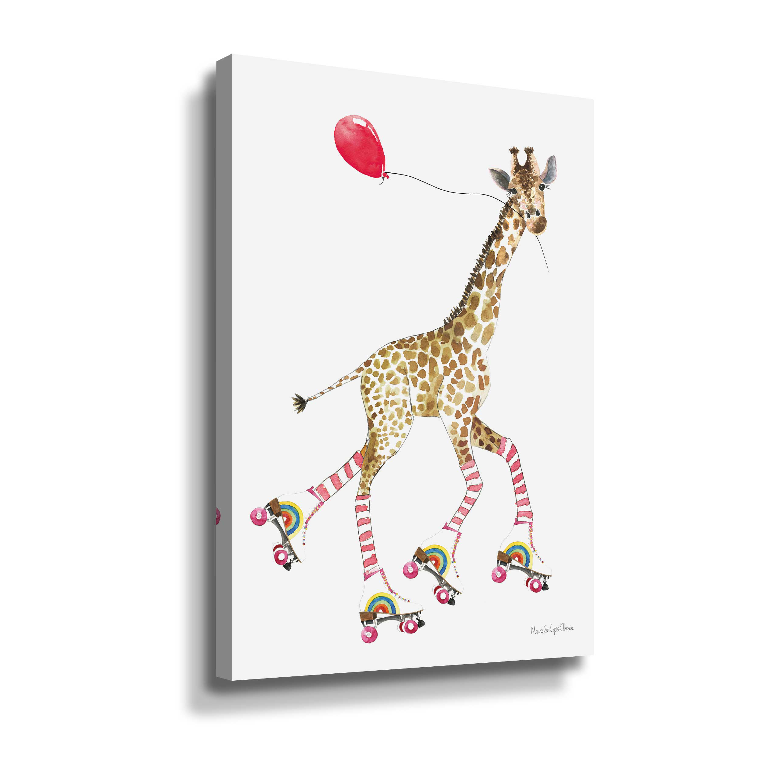 Trinx Giraffe Joy Ride II Gallery Wrapped Canvas - Wayfair Canada