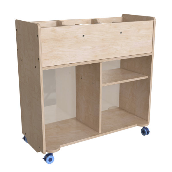 Bright Beginnings Commercial Wooden Classroom Mobile Storage Cart with ...